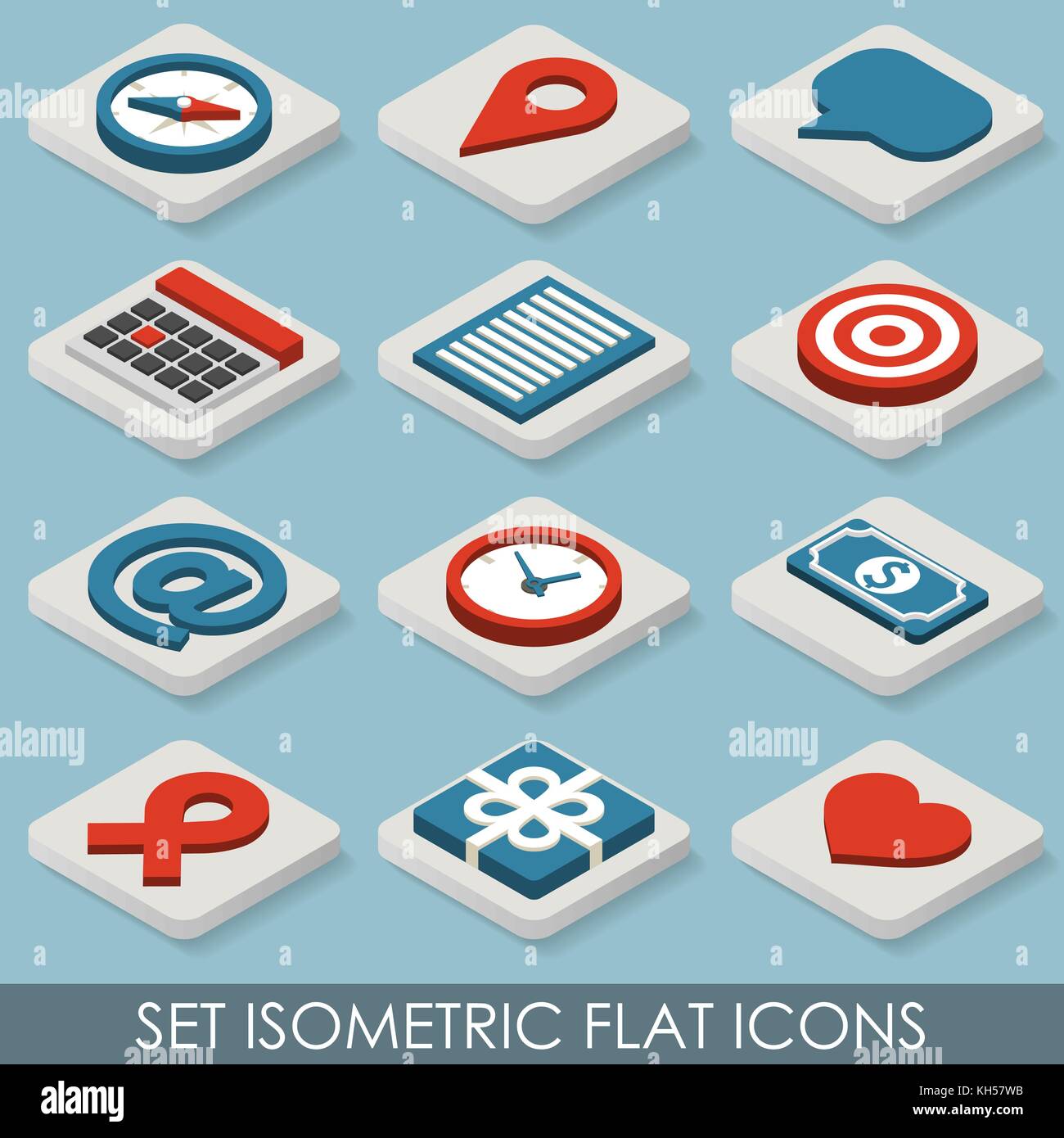 Flat Set Isometric Icons. Vector illustration in eps10 Stock Vector ...