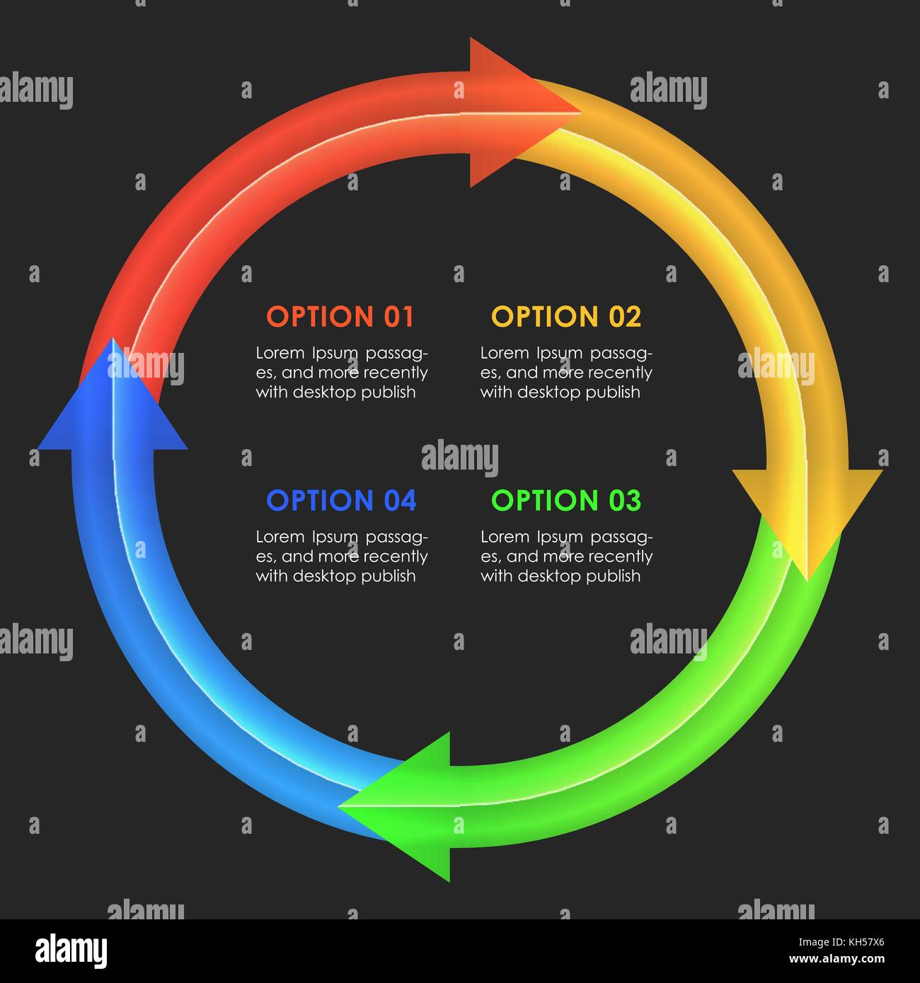 Infographics design template. Circular arrows. Vector illustration in ...