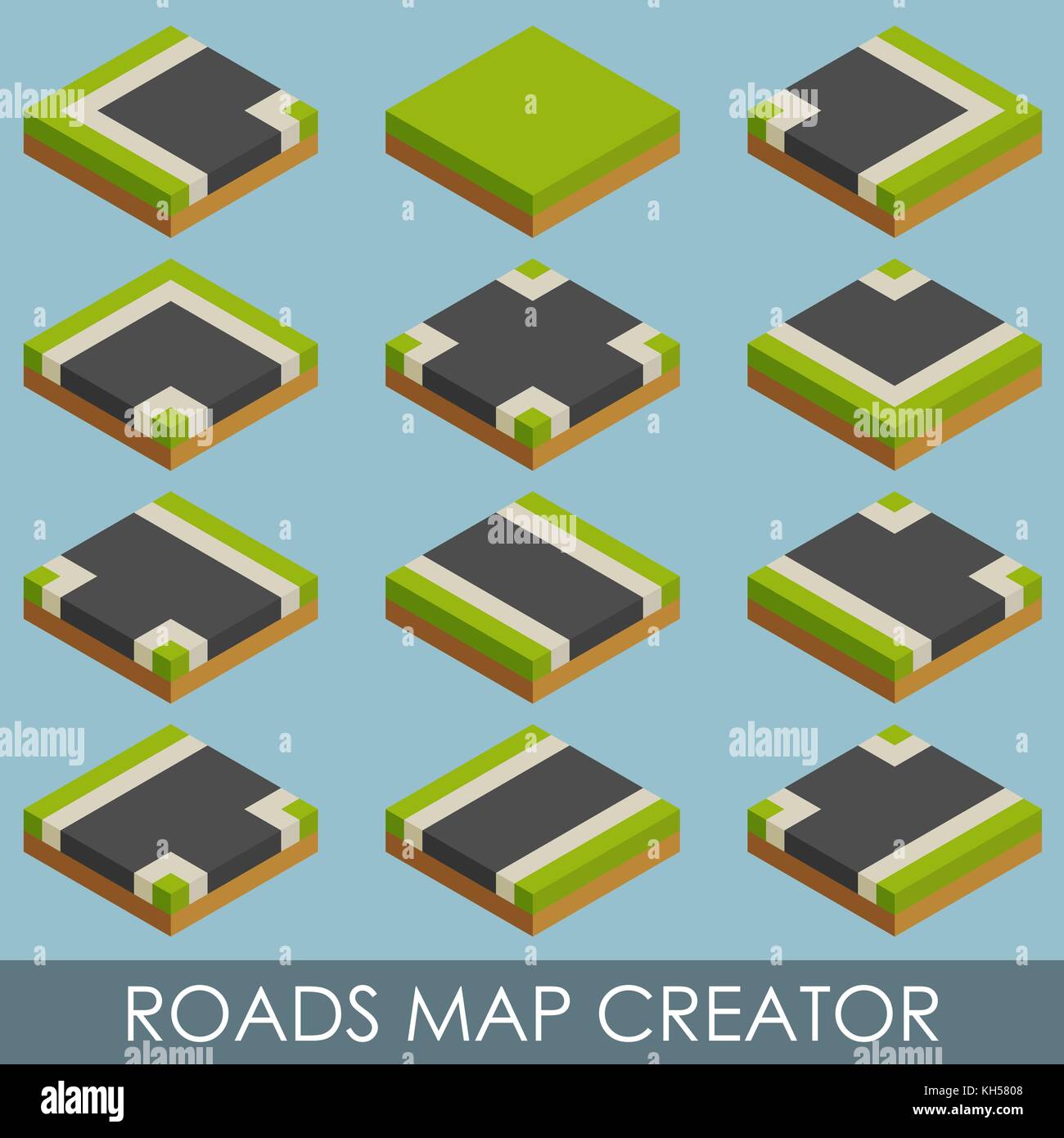 Roads map creator. Isometric. Vector illustration in eps10 Stock Vector ...