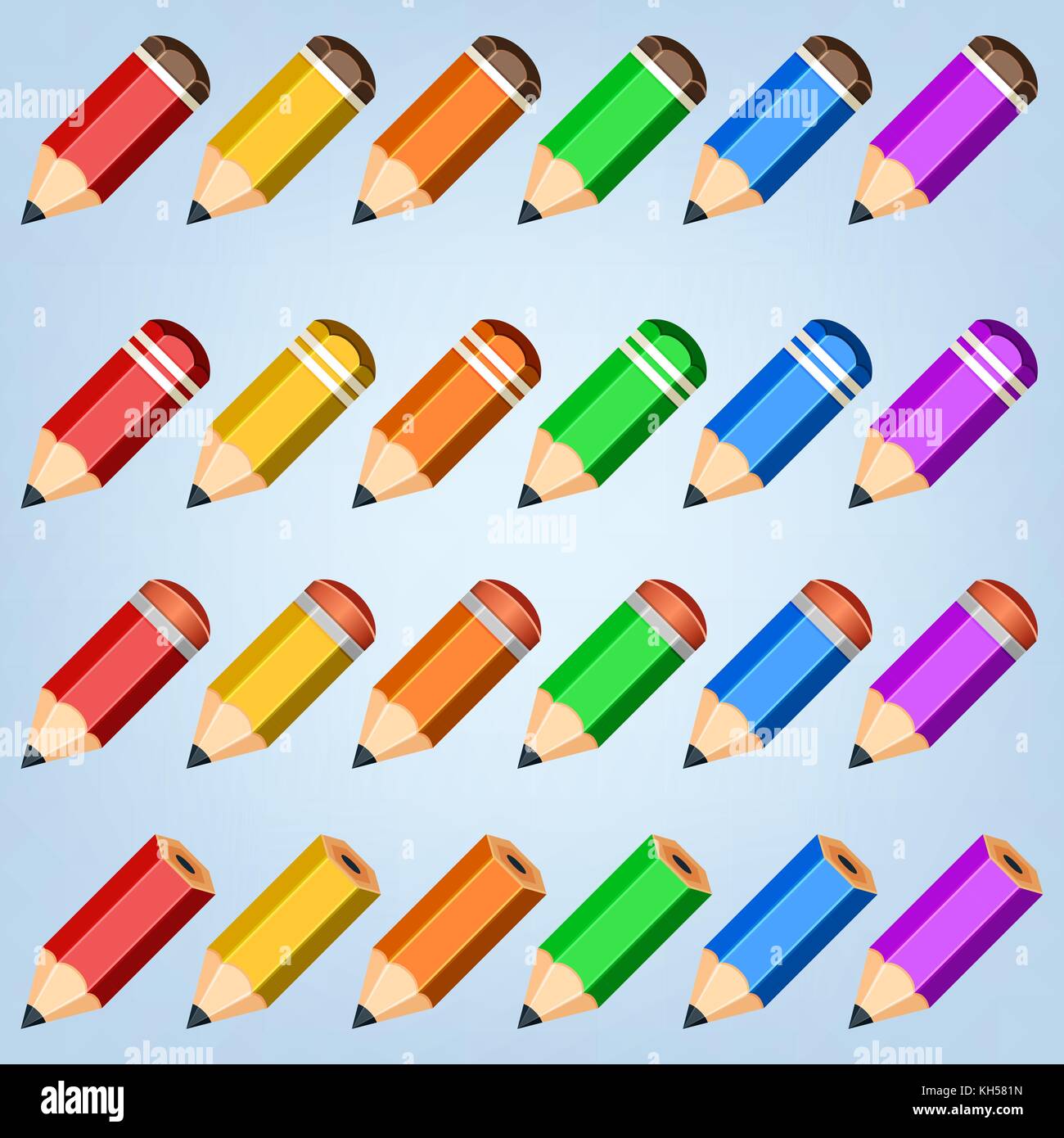 Color pencil collection. Vector illustration in eps10 Stock Vector ...