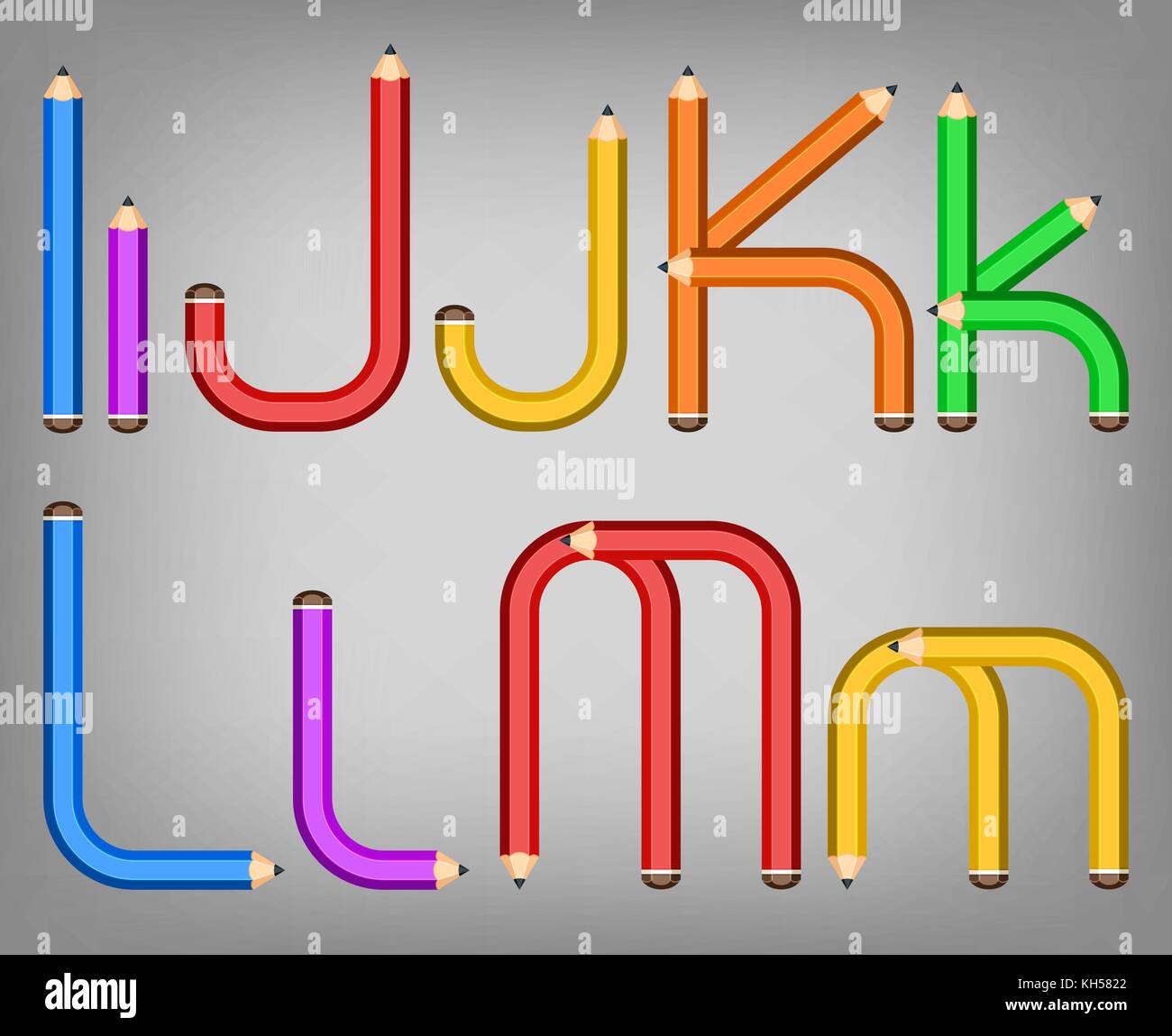 Color pencil alphabet style. Vector illustration in eps10 Stock Vector ...