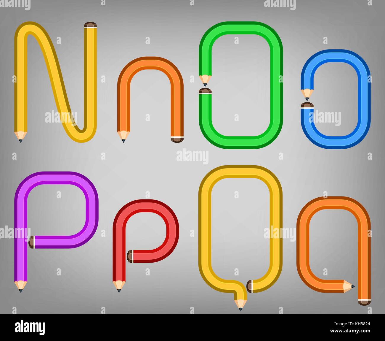 Color pencil alphabet style. Vector illustration in eps10 Stock Vector ...