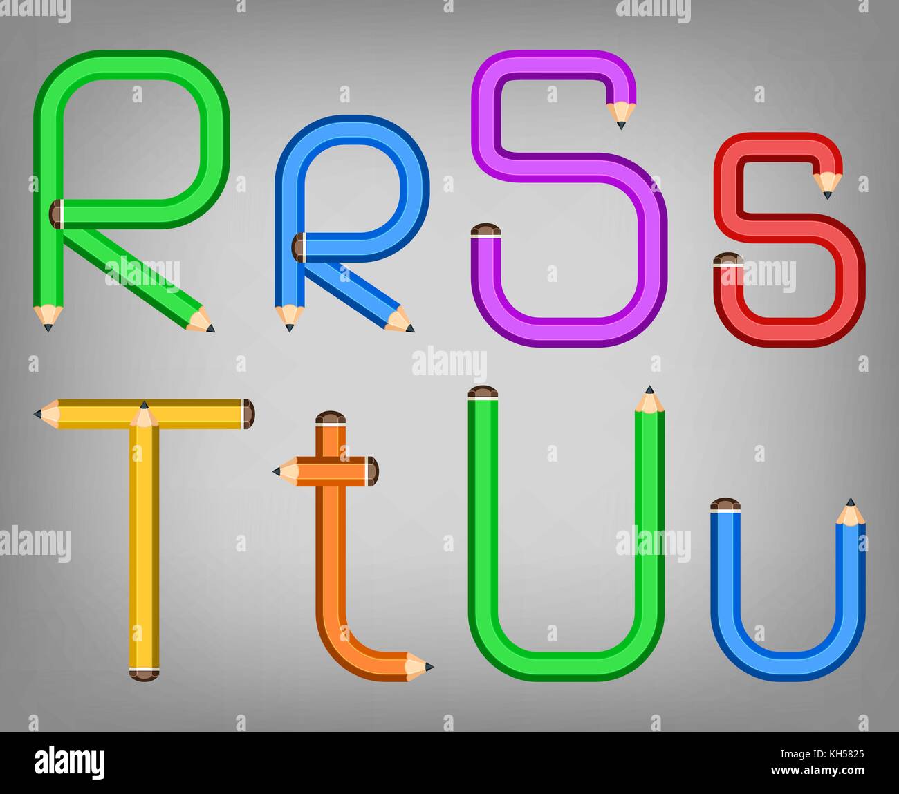 Color pencil alphabet style. Vector illustration in eps10 Stock Vector ...