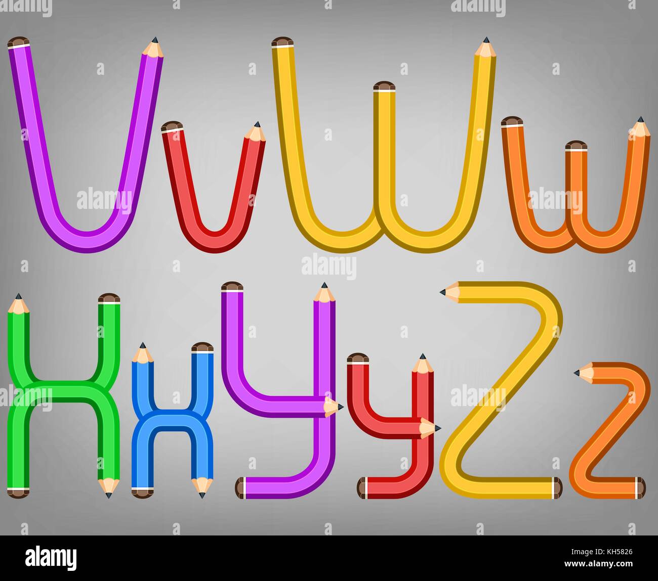 Color pencil alphabet style. Vector illustration in eps10 Stock Vector ...