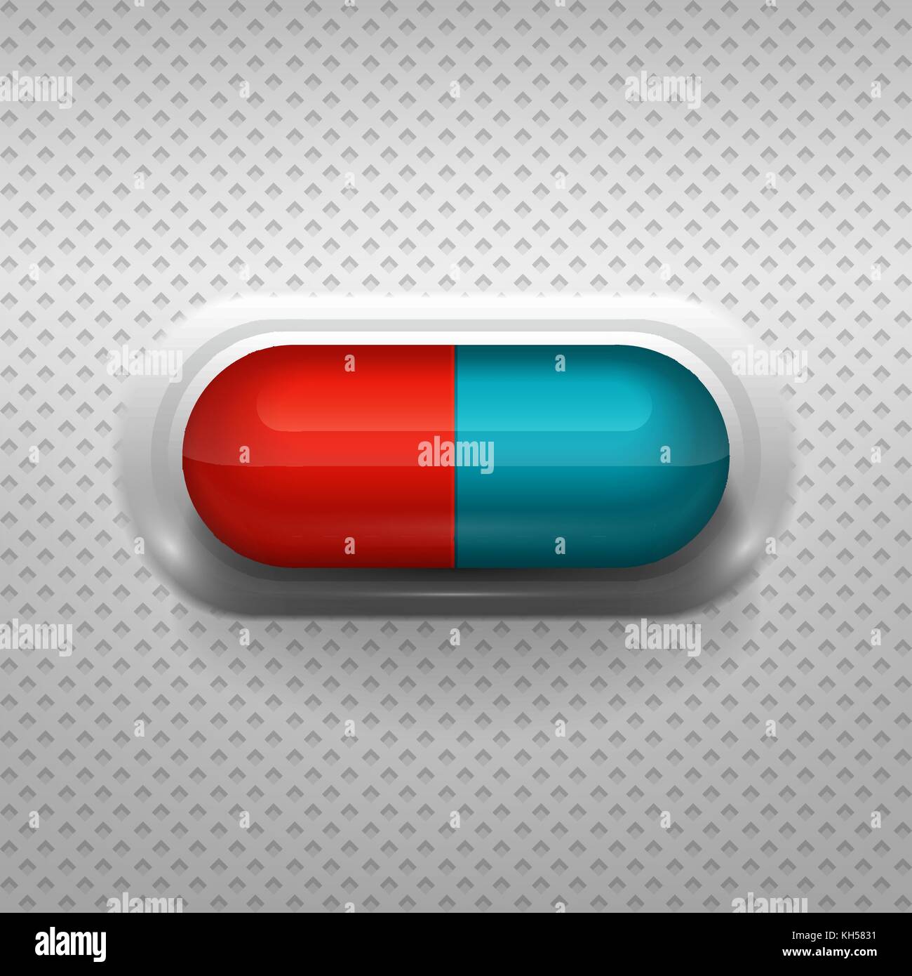 Red and blue capsule pill with background. Vector illustration in eps10 ...
