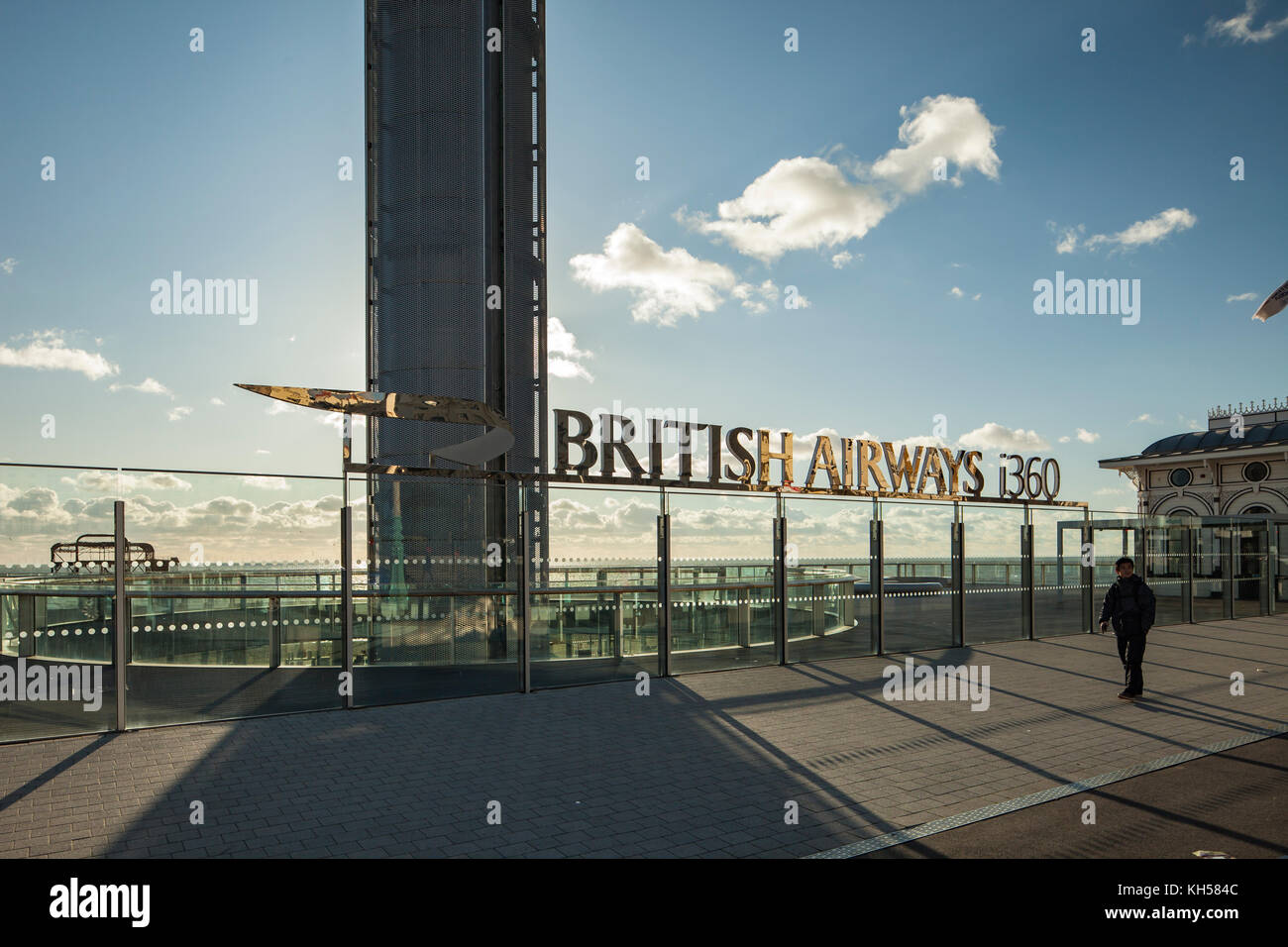 Autumn afternoon at i360 tower on Brighton seafront, East Sussex ...