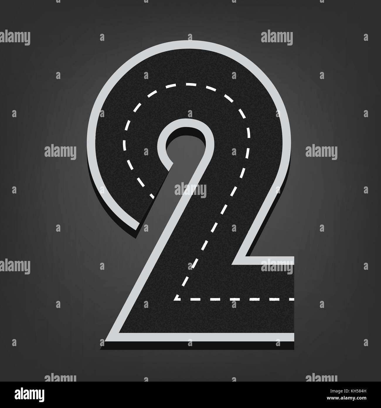 Two number. Road font. Vector illustration in eps10 Stock Vector Image ...
