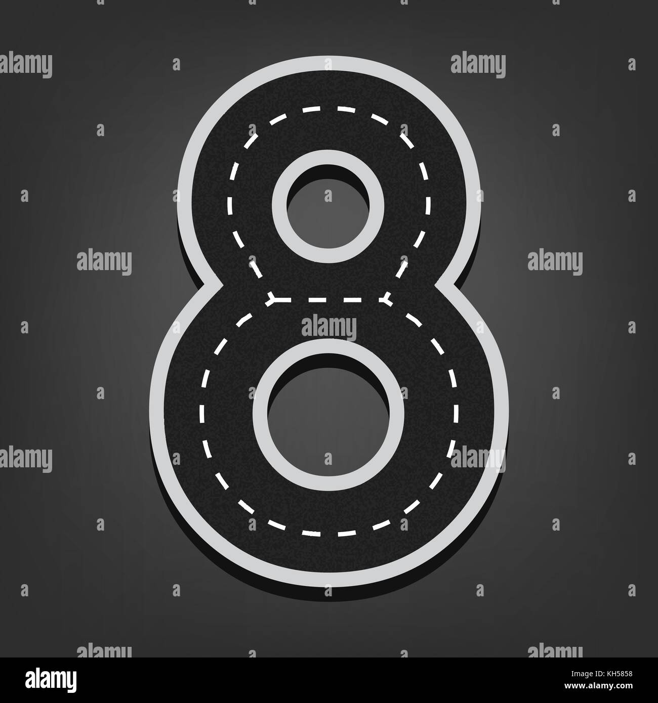 Eight number. Road font. Vector illustration in eps10 Stock Vector ...