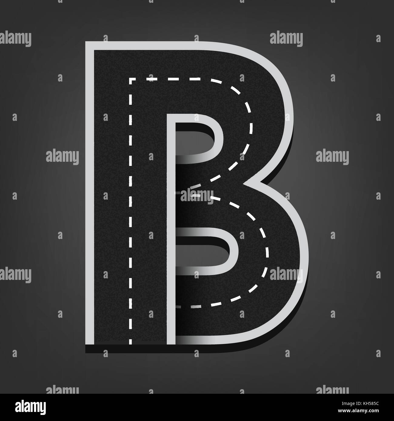 B letter. Road font. Vector illustration in eps10 Stock Vector Image ...