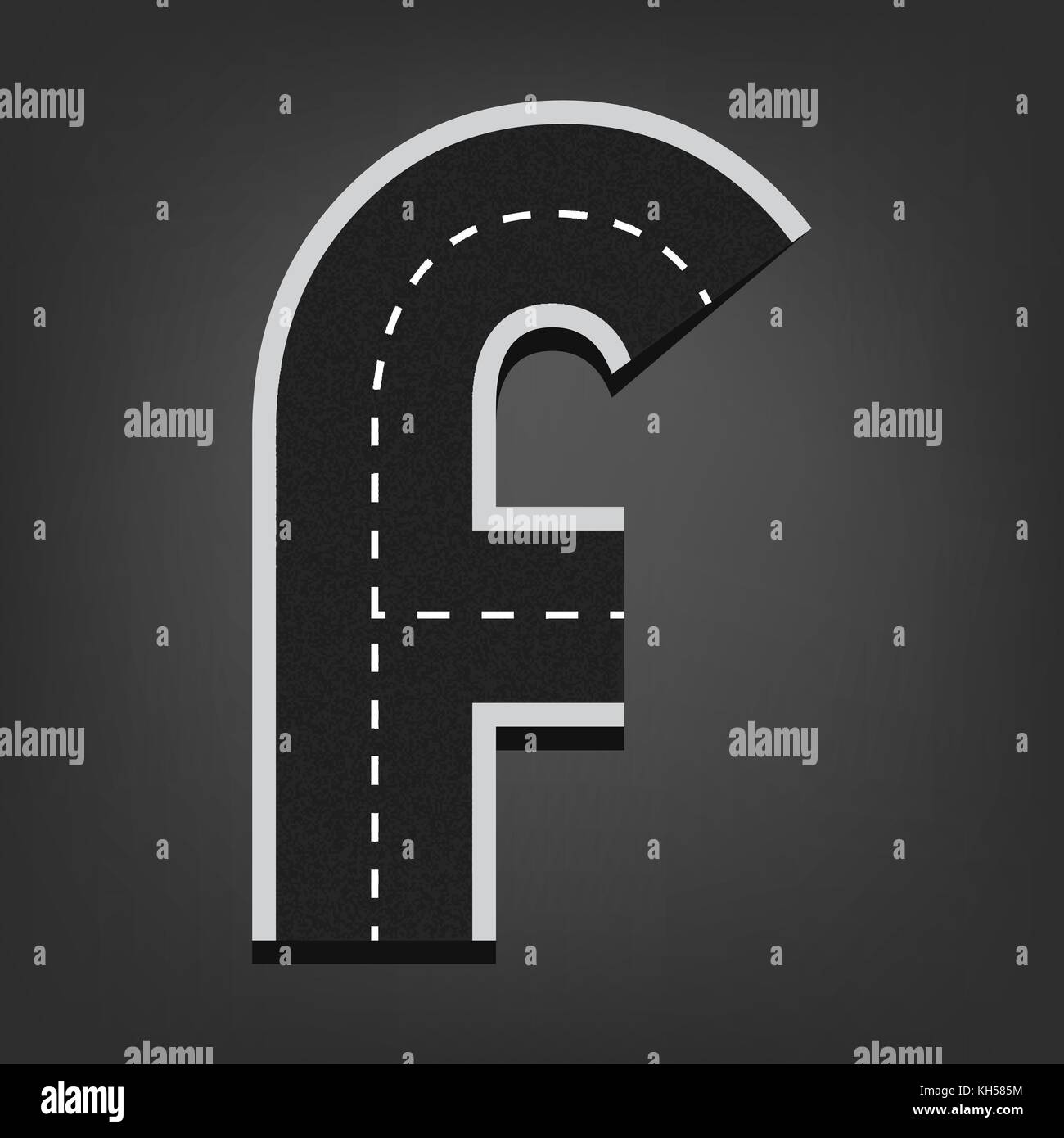 F letter. Road font. Vector illustration in eps10 Stock Vector Image ...
