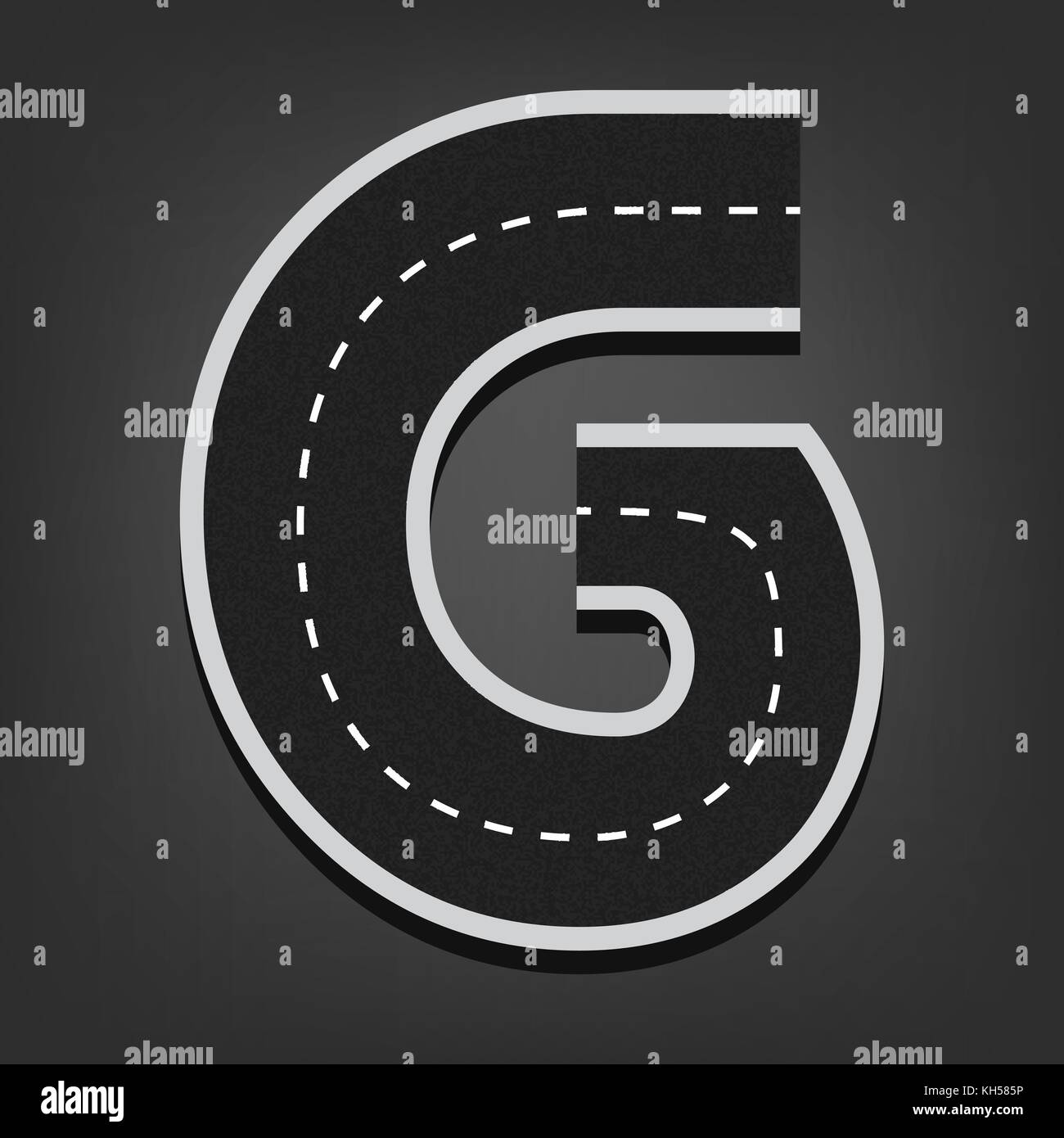 G letter. Road font. Vector illustration in eps10 Stock Vector Image ...