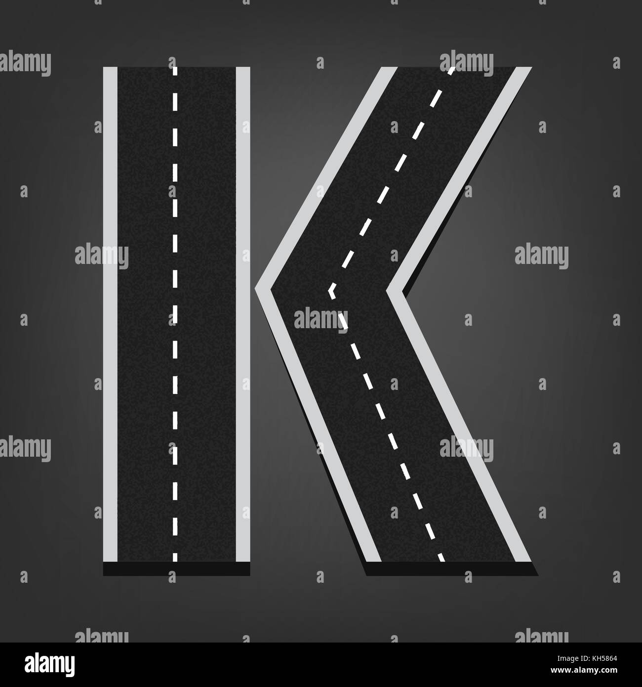 K letter. Road font. Vector illustration in eps10 Stock Vector Image ...