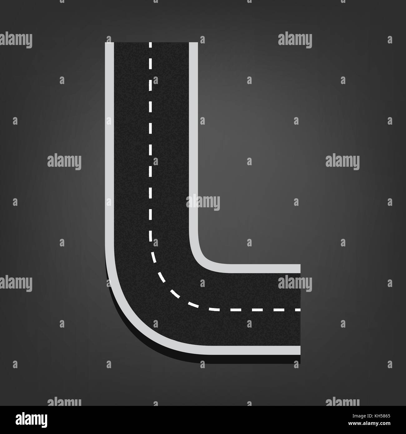 L letter. Road font. Vector illustration in eps10 Stock Vector Image ...