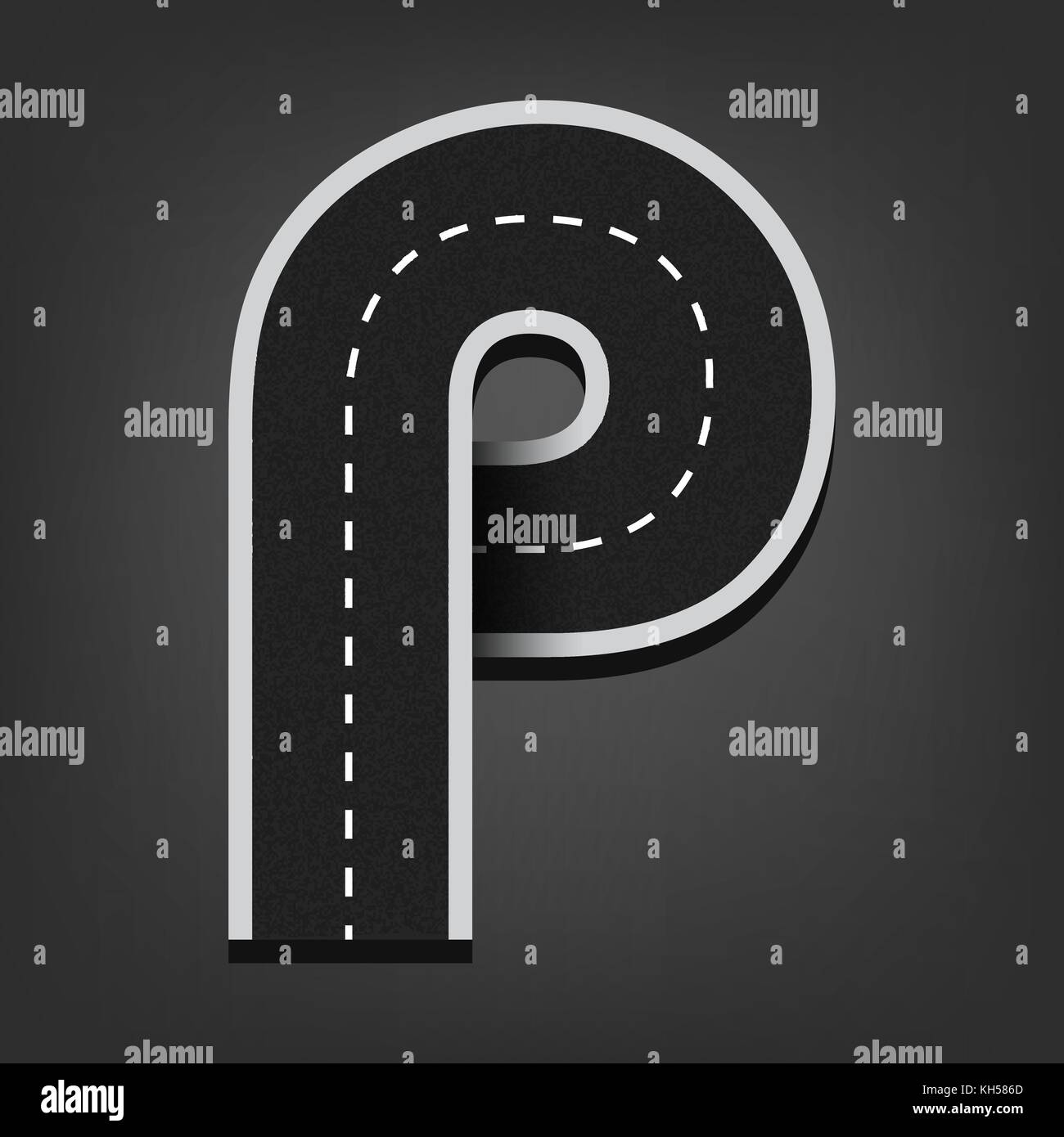 P letter. Road font. Vector illustration in eps10 Stock Vector Image ...