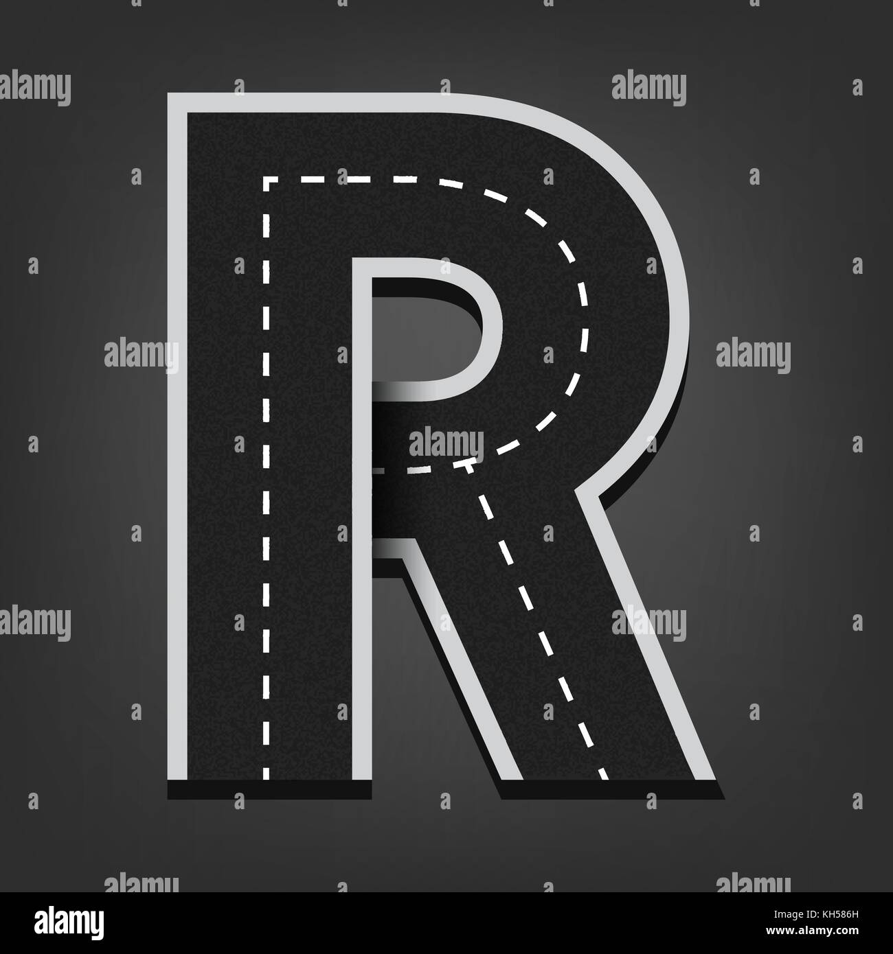 R letter. Road font. Vector illustration in eps10 Stock Vector Image ...