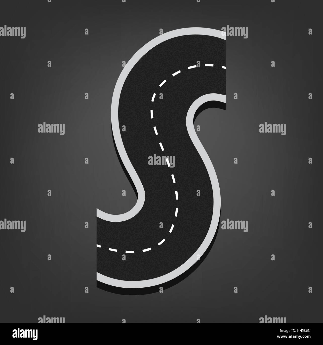 S letter. Road font. Vector illustration in eps10 Stock Vector Image ...