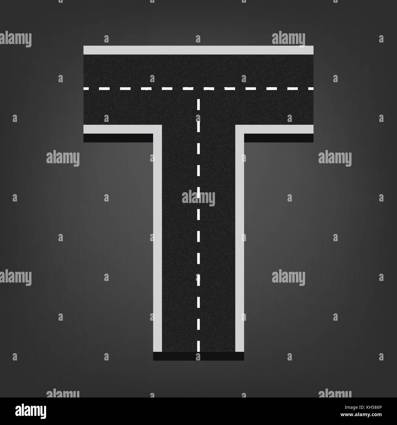 T letter. Road font. Vector illustration in eps10 Stock Vector Image ...