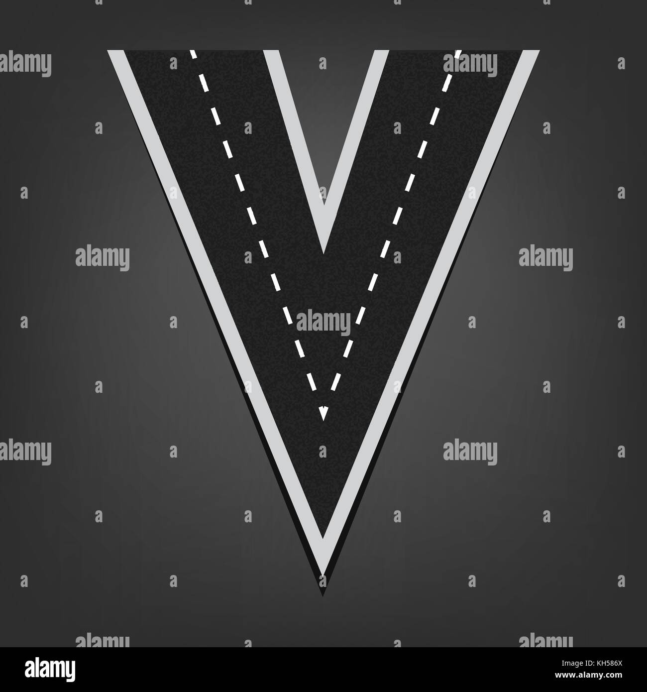 V letter. Road font. Vector illustration in eps10 Stock Vector Image ...