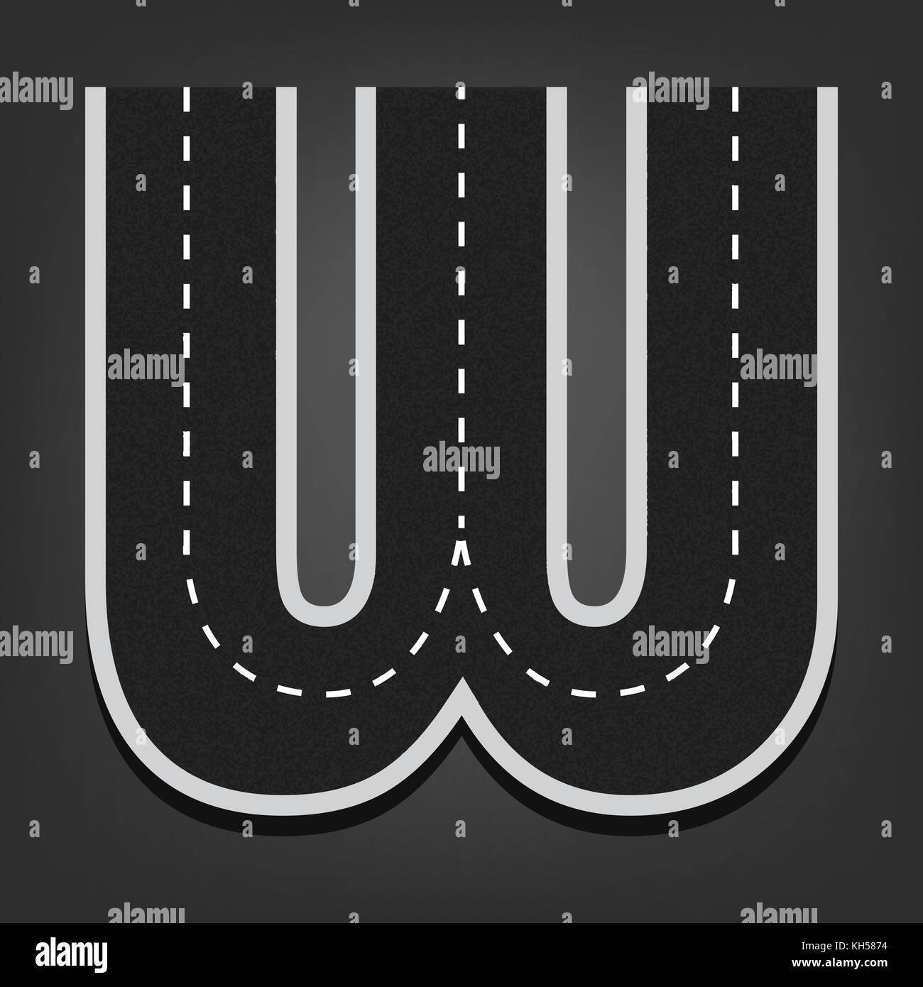 W letter. Road font. Vector illustration in eps10 Stock Vector Image ...