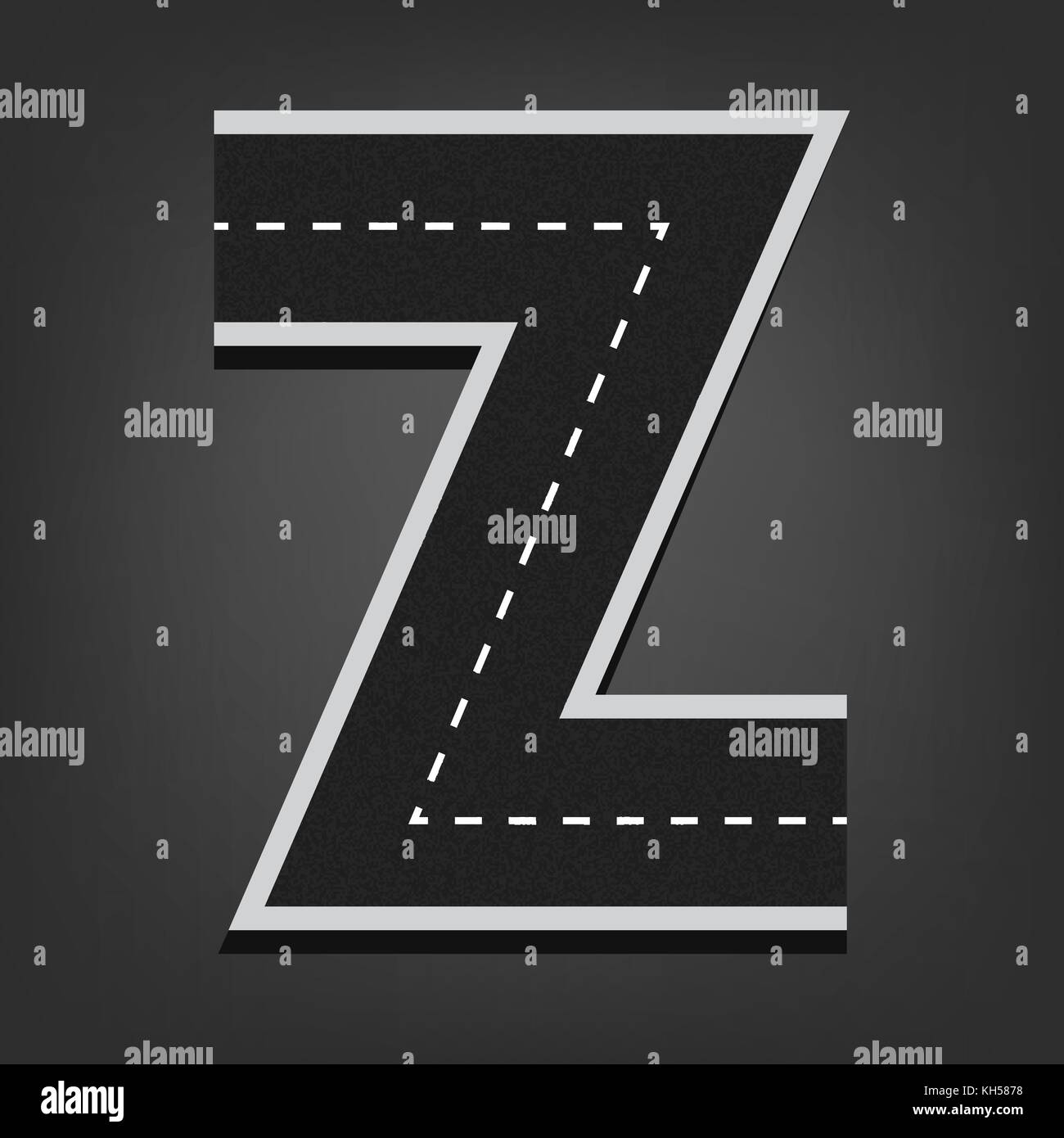 Z letter. Road font. Vector illustration in eps10 Stock Vector Image ...