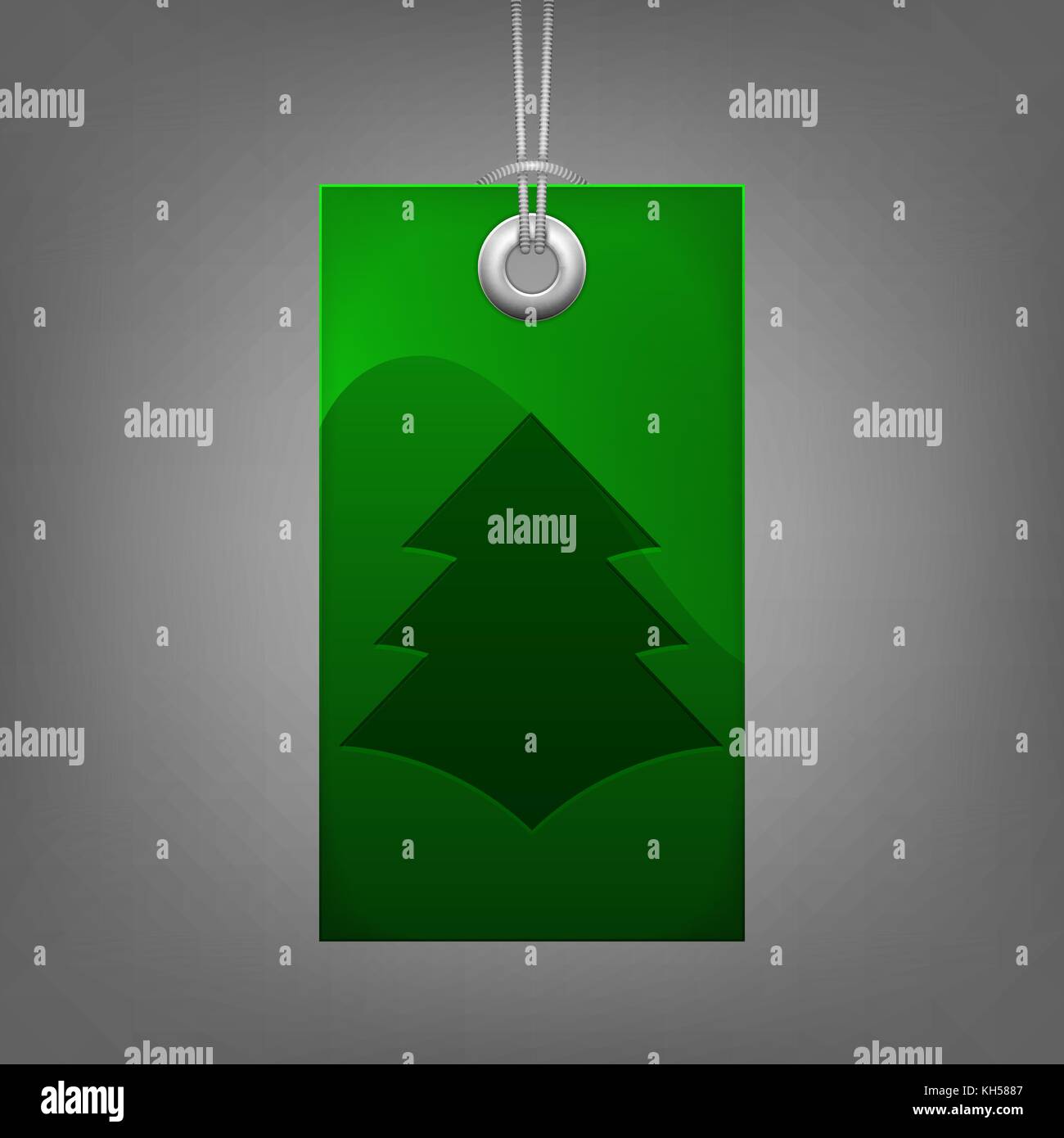 Green price tag with Christmas tree. Vector design elements Stock ...