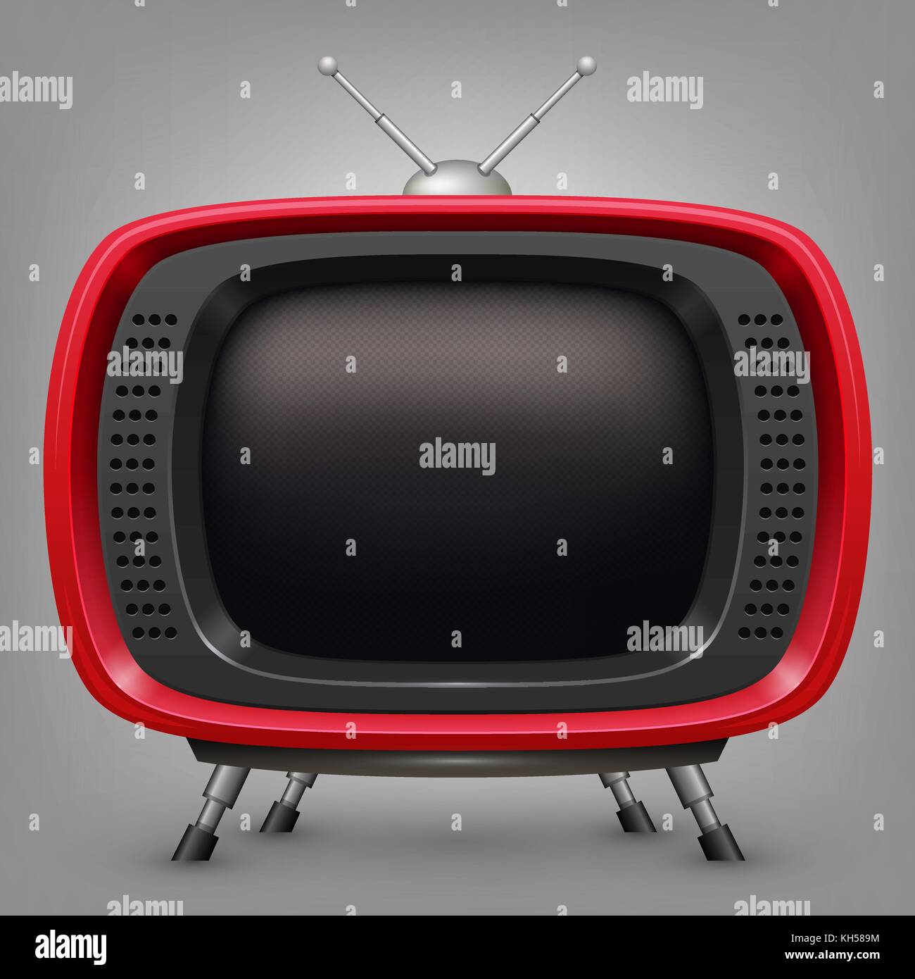 Retro red tv. Vector illustration in eps10 Stock Vector Image & Art - Alamy
