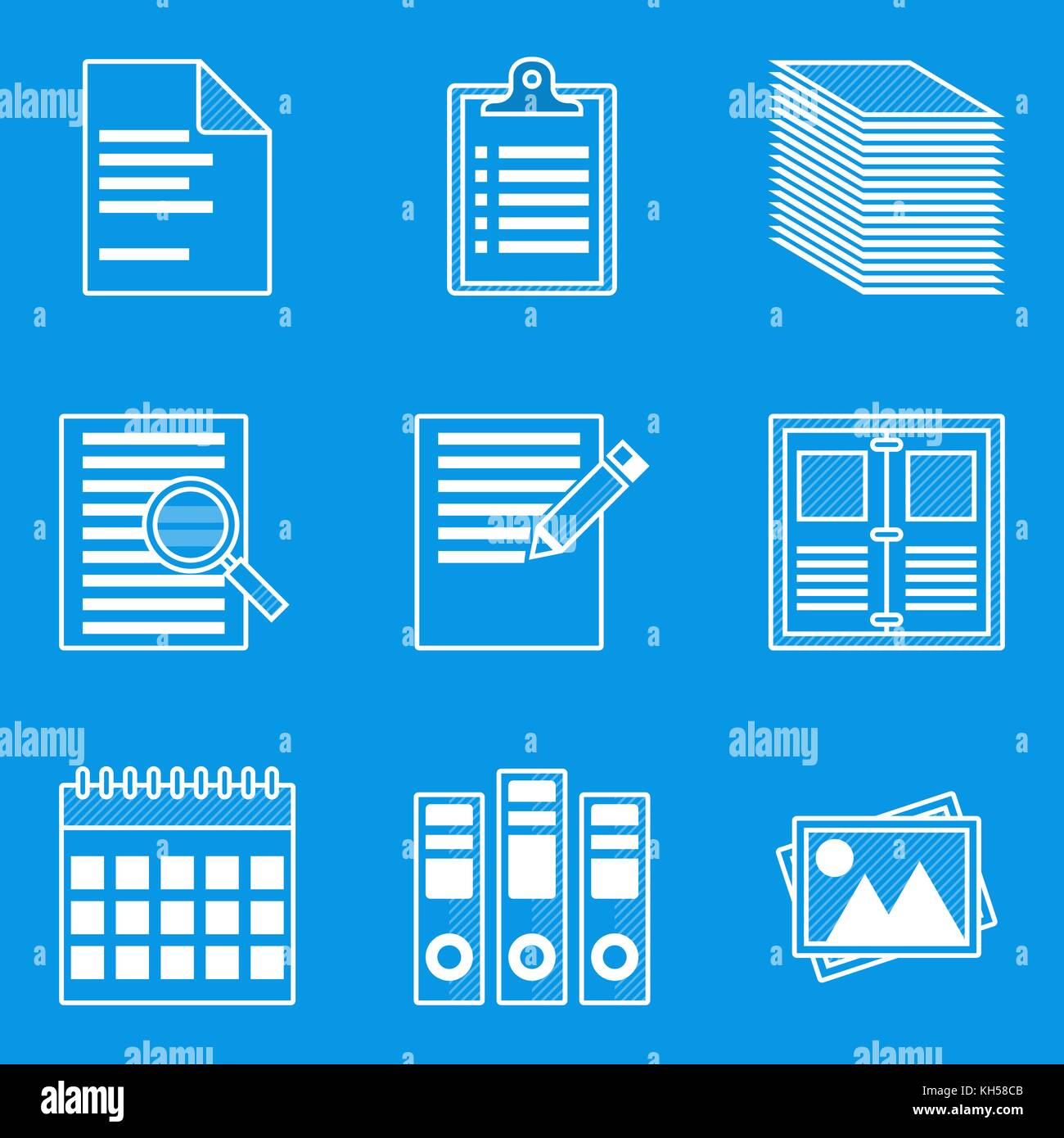 Blueprint icon set. Paper. Vector illustration in eps10 Stock Vector ...