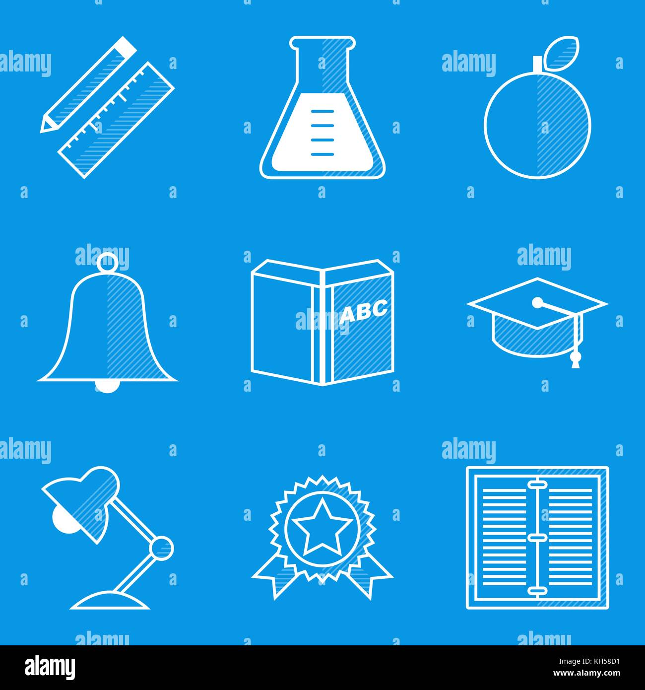 Blueprint icon set. Education. Vector illustration in eps10 Stock ...