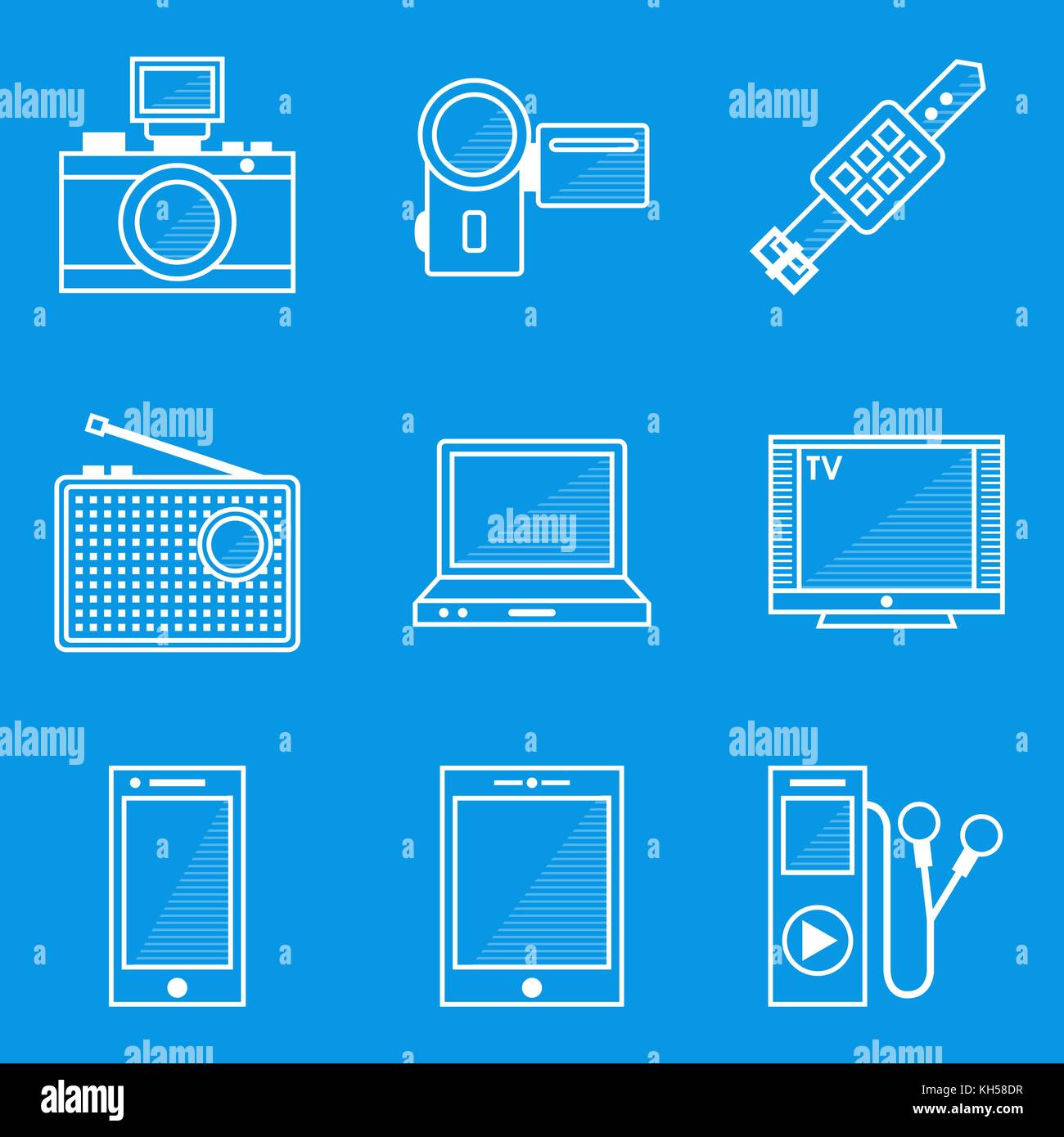 Blueprint icon set. Device. Vector illustration in eps10 Stock Vector ...