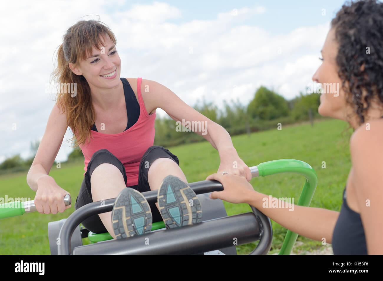 workout with personal coach Stock Photo - Alamy