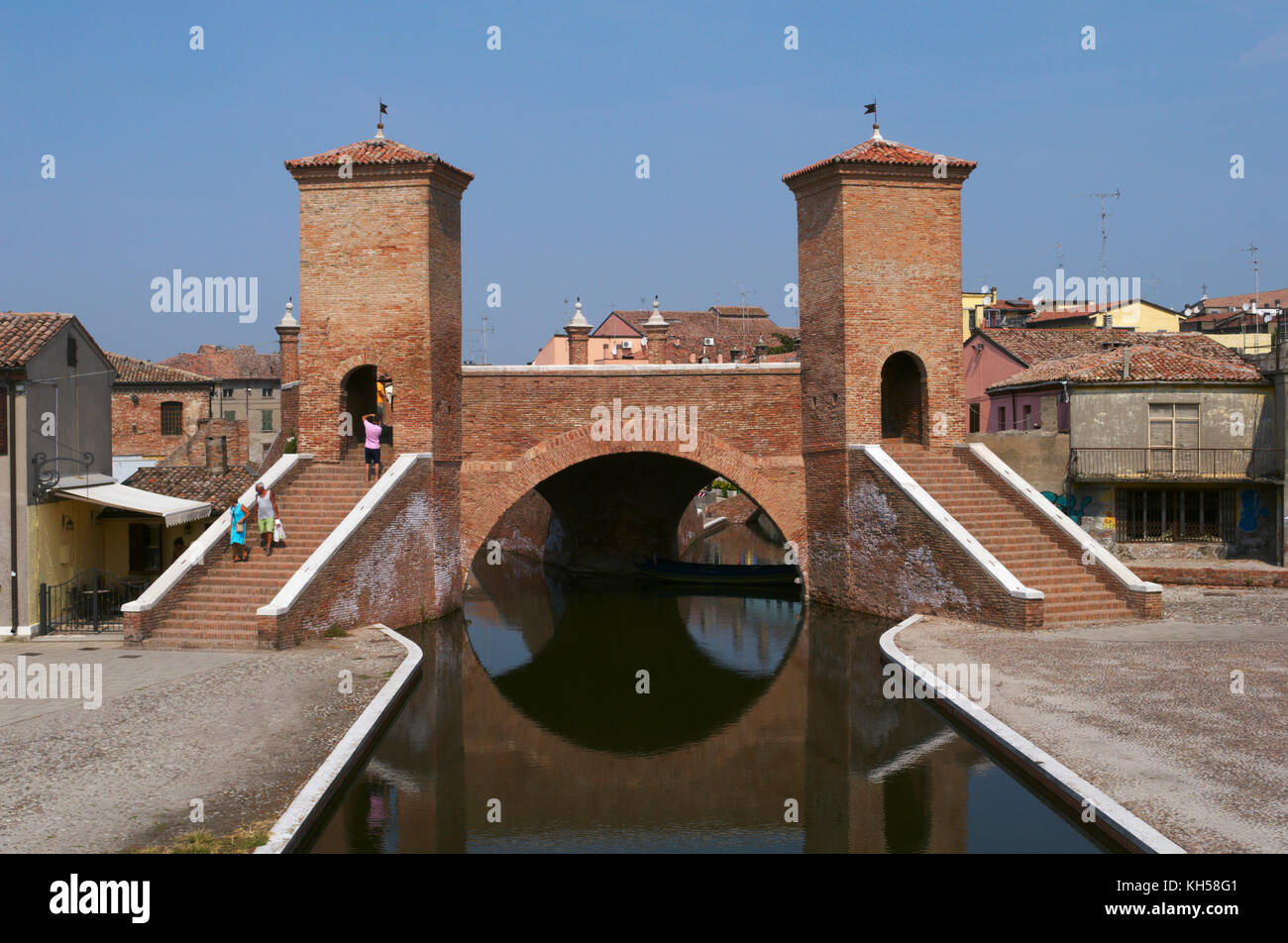 The monumental three point bridge known as the Trepponti or Ponte ...