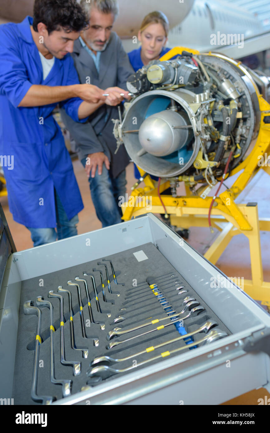 fixing an airplane part Stock Photo - Alamy