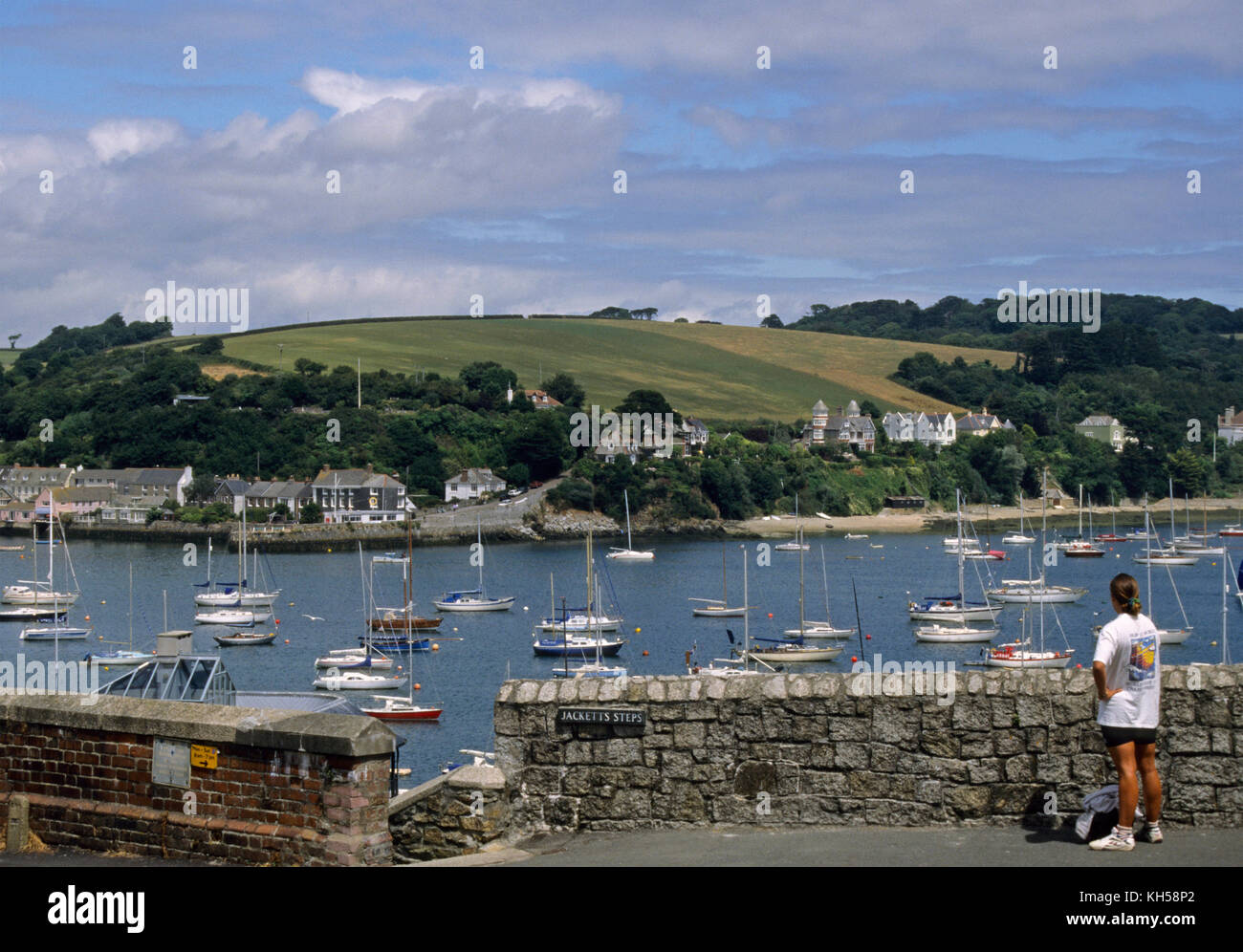 boats on the river Fal in Falmouth, Cornwall UK Stock Photo - Alamy