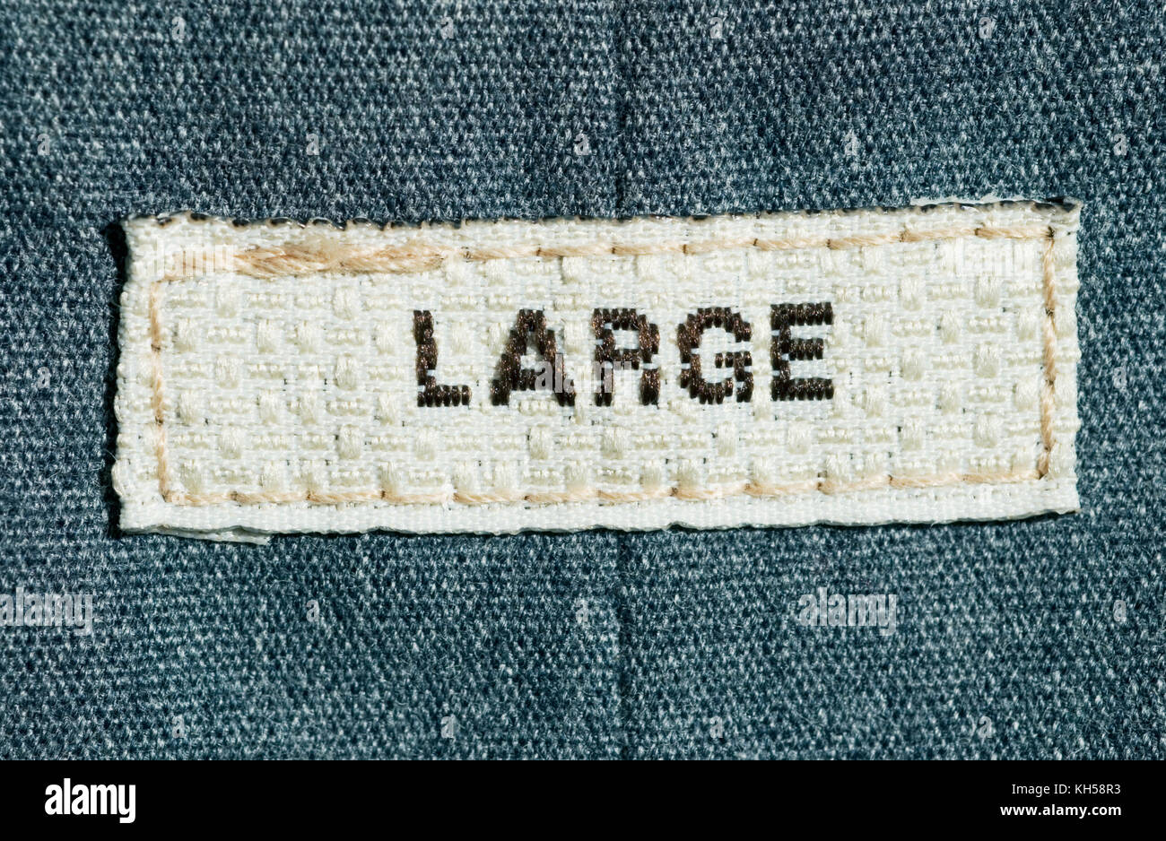 label "large" in clothing Stock Photo - Alamy