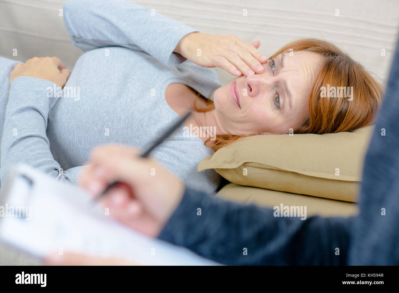 sad depressed woman at home Stock Photo - Alamy