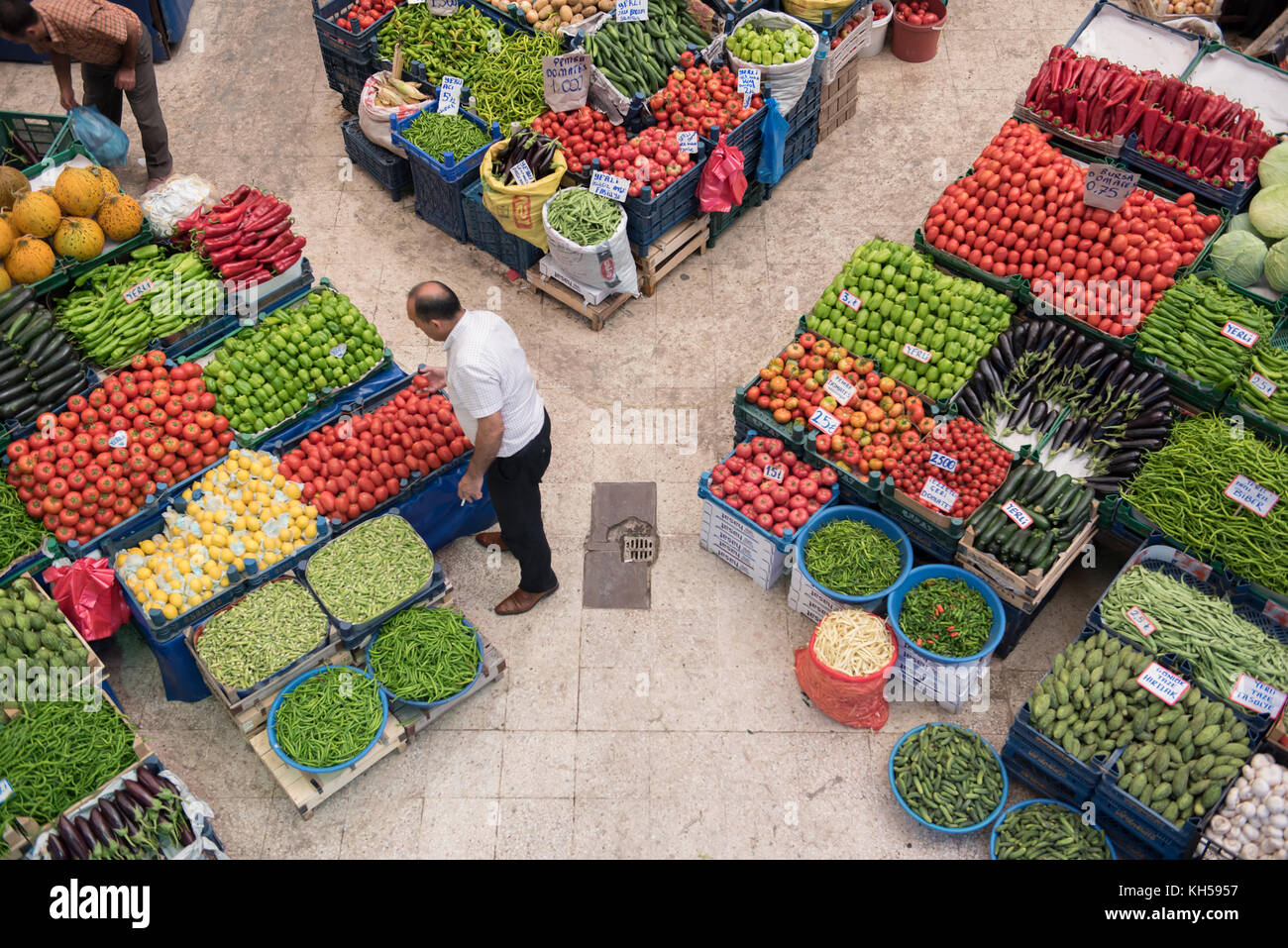 Top view of popular Melike Hatun Bazaar or kadinlar pazari(Women Bazaar ...