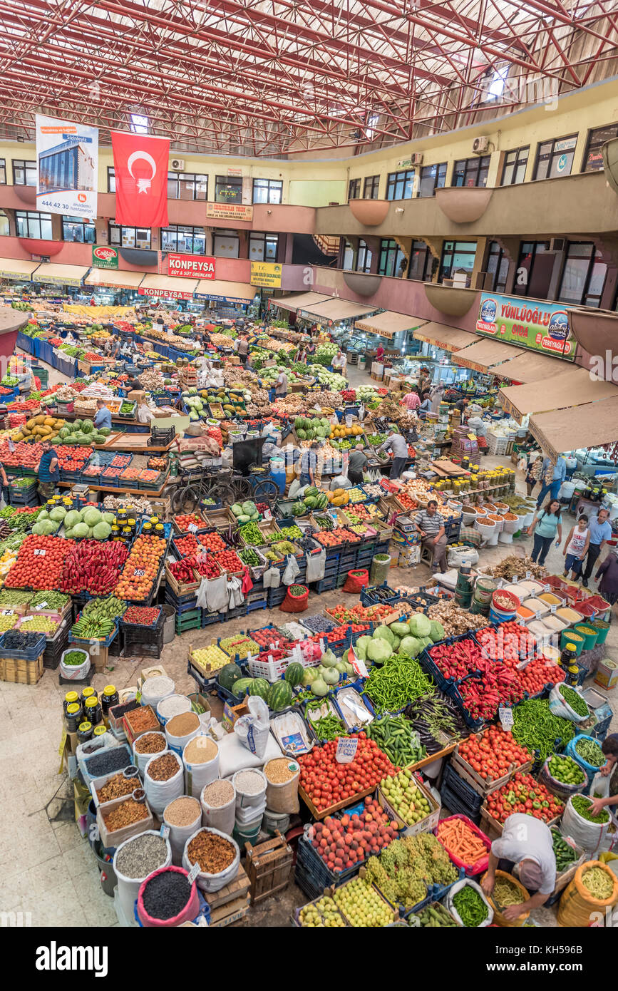 Top view of popular Melike Hatun Bazaar or kadinlar pazari(Women Bazaar ...