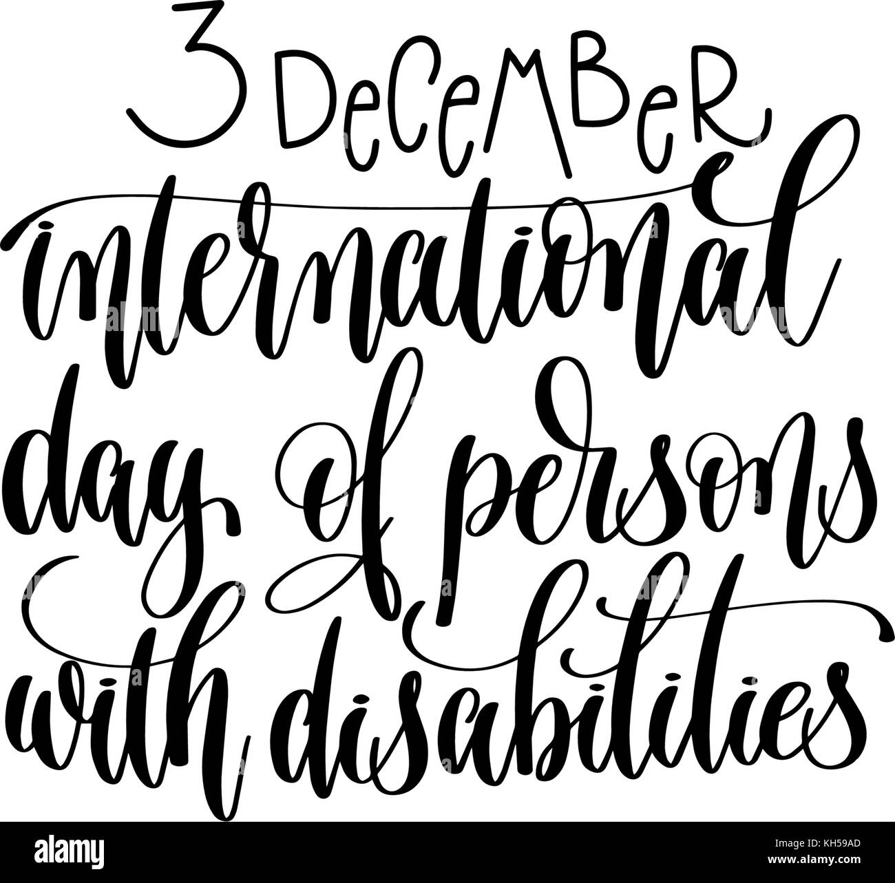 international day of persons with disabilities hand lettering Stock ...