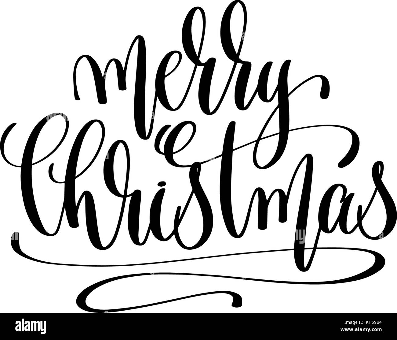 Merry Christmas Hand Lettering Congratulation Inscription To Dec Stock