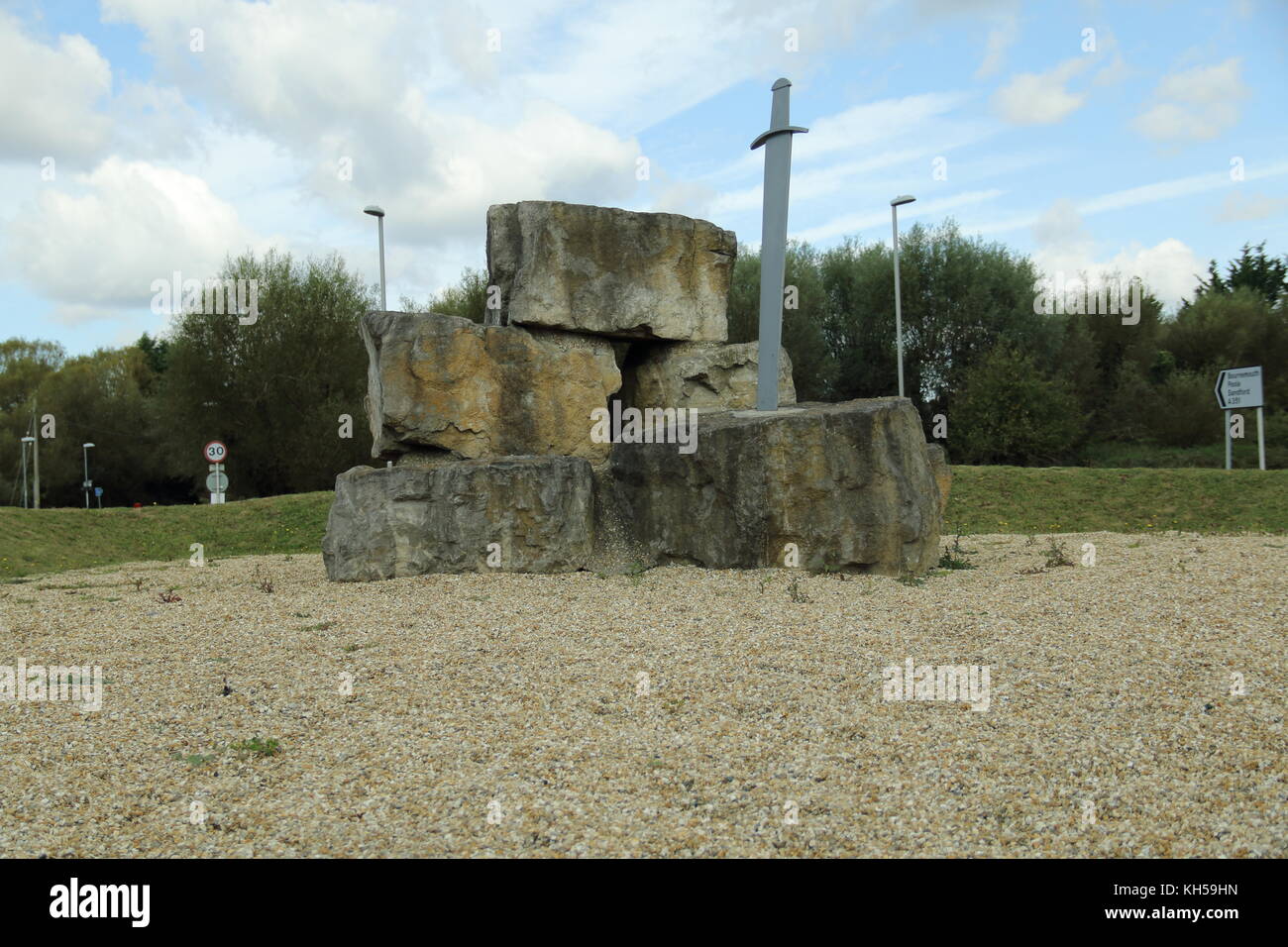Excalibur on roundabout,Wareham,Dorset,UK Stock Photo - Alamy