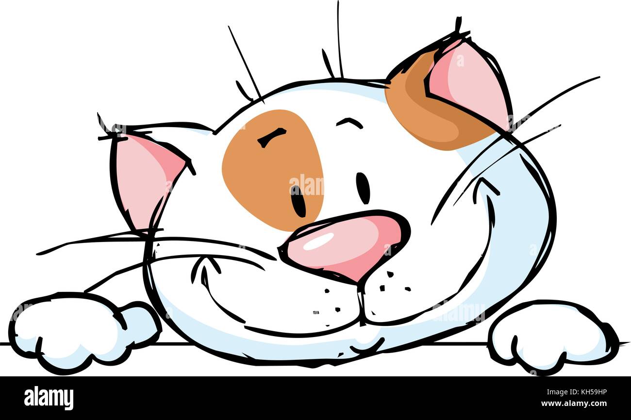 funny cat cartoon peeking - vector illustration Stock Vector Image ...