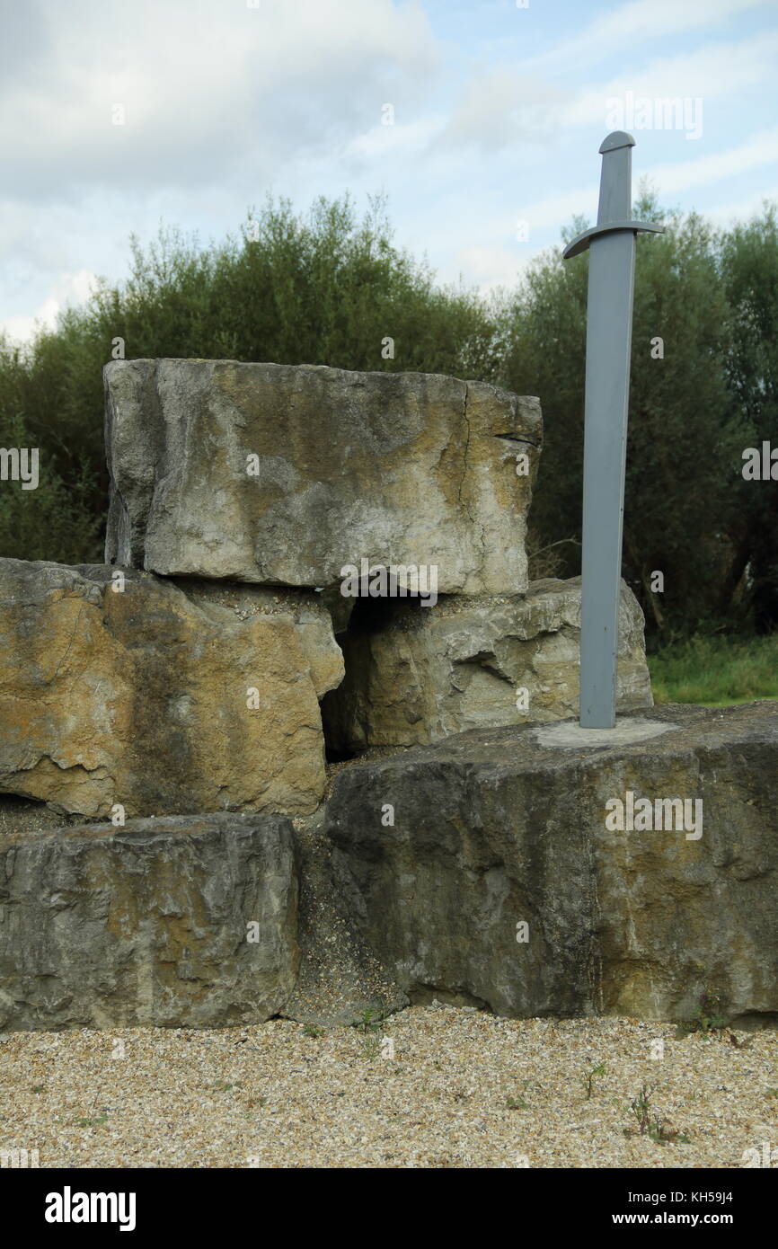 Excalibur on roundabout,Wareham,Dorset,UK Stock Photo - Alamy