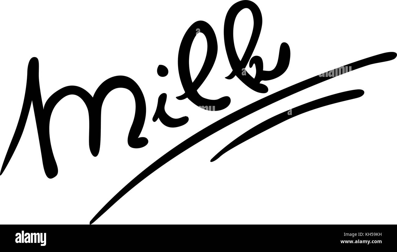 milk hand written - vector illustration Stock Vector Image & Art - Alamy