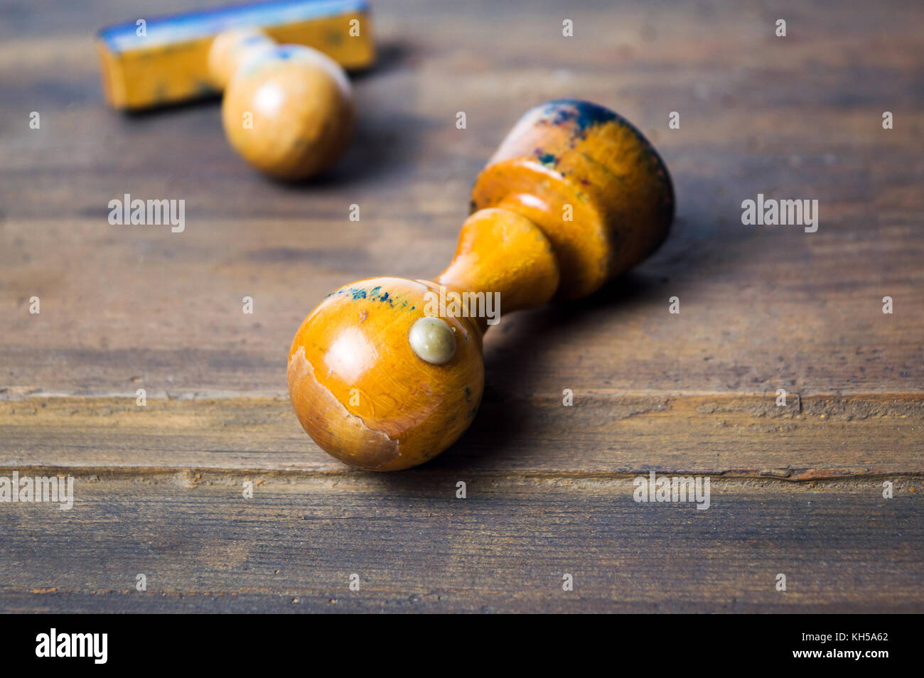Old wooden stamp isolated on white background Stock Photo - Alamy