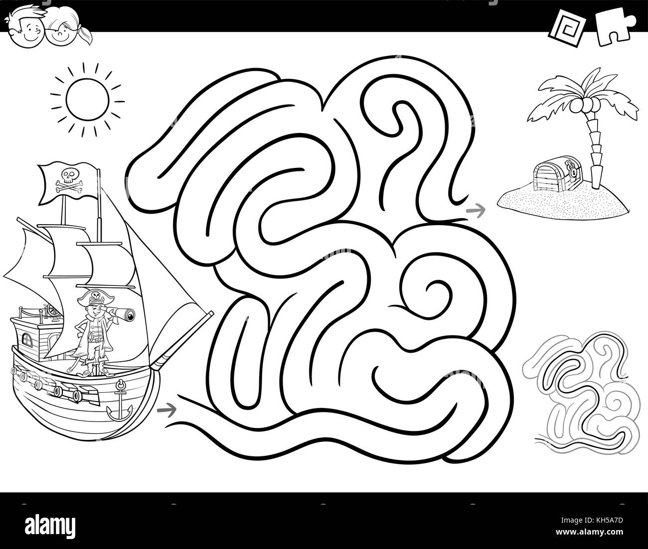 Corsair ship drawing Black and White Stock Photos & Images - Alamy
