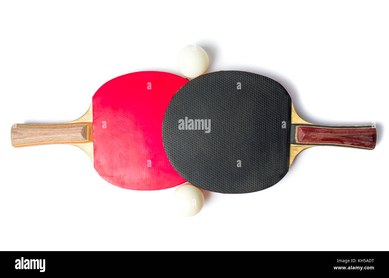 Table tennis rackets and a ball isolated on white Stock Photo - Alamy