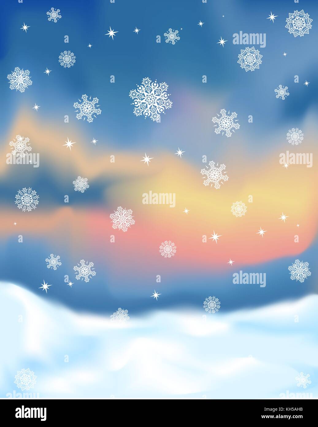 Vertical snowy landscape Stock Vector Images - Alamy