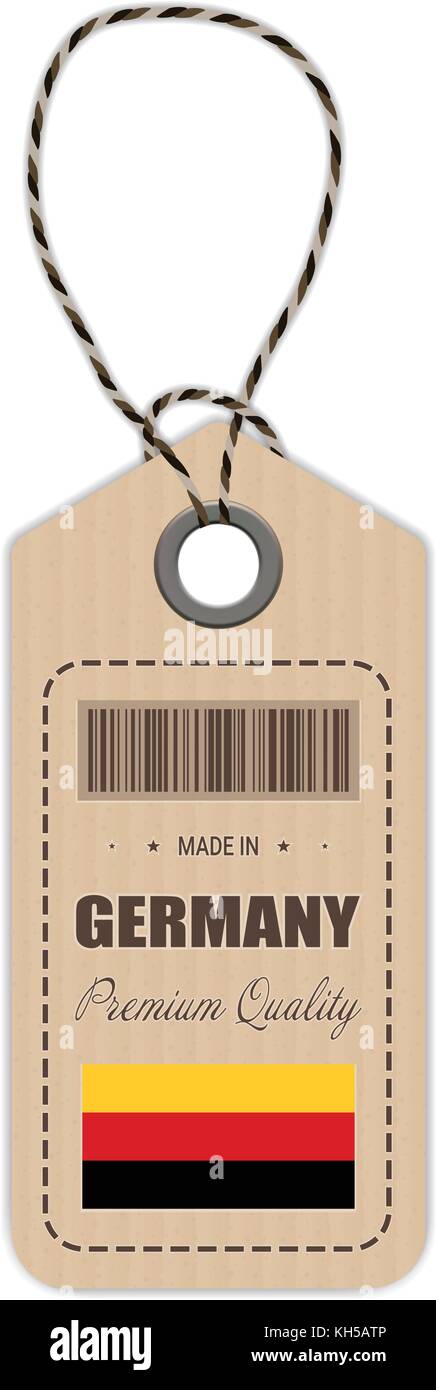 Hang Tag Made In Germany With Flag Icon Isolated On A White Background ...
