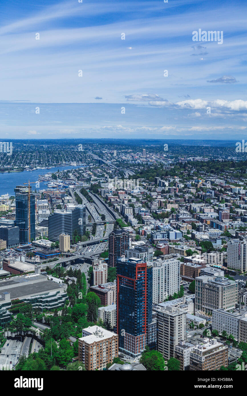 View of Seattle, Washington from High Above Stock Photo - Alamy
