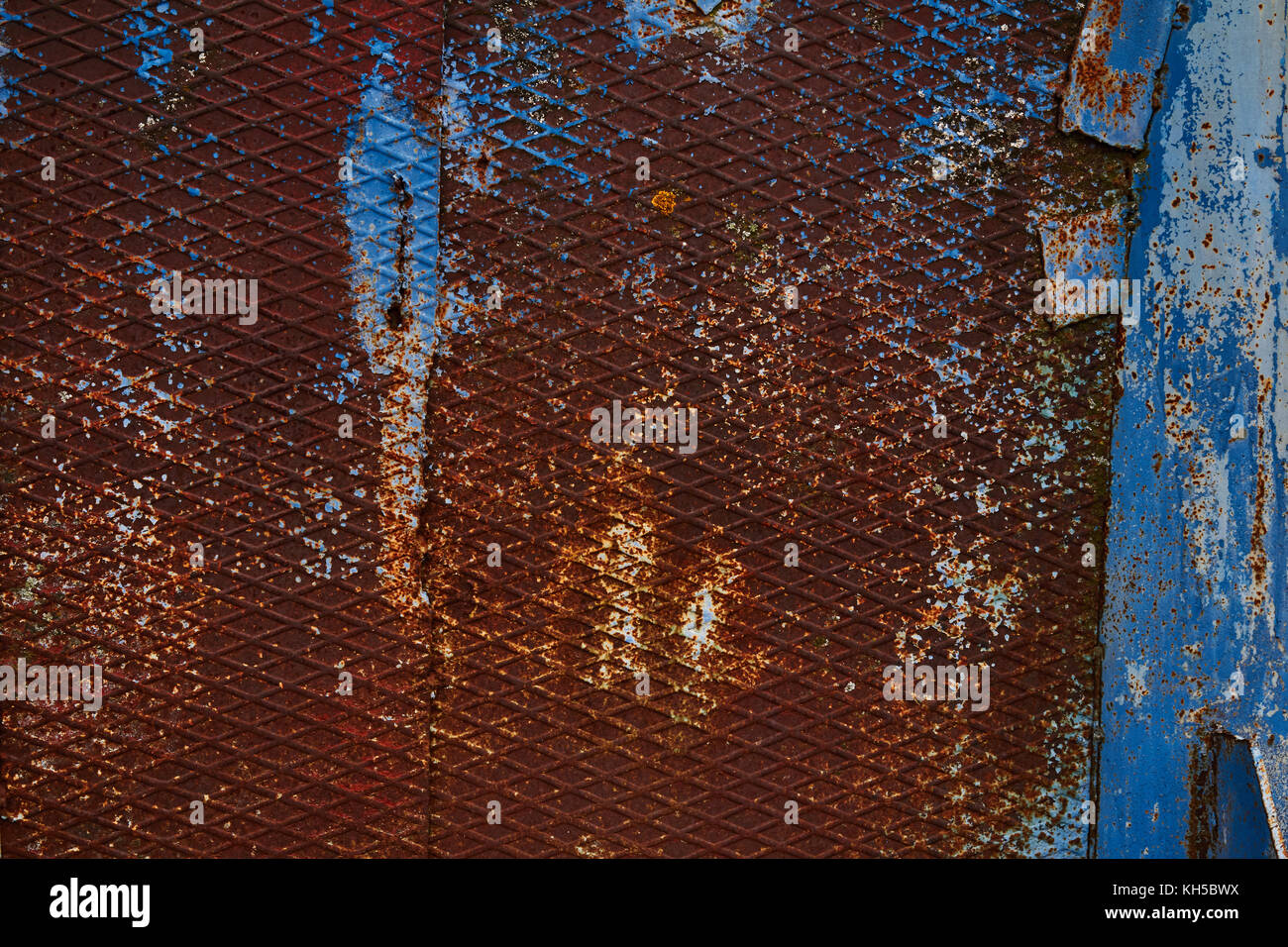 old corrugated metal with blue patches, texture Stock Photo - Alamy